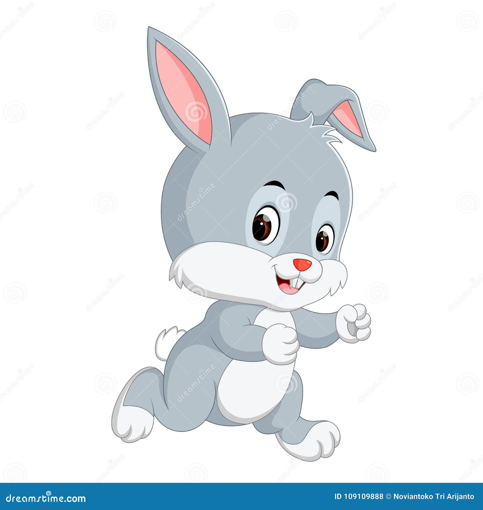 Cute baby rabbit cartoon stock vector. Illustration of cheerful - 109109888