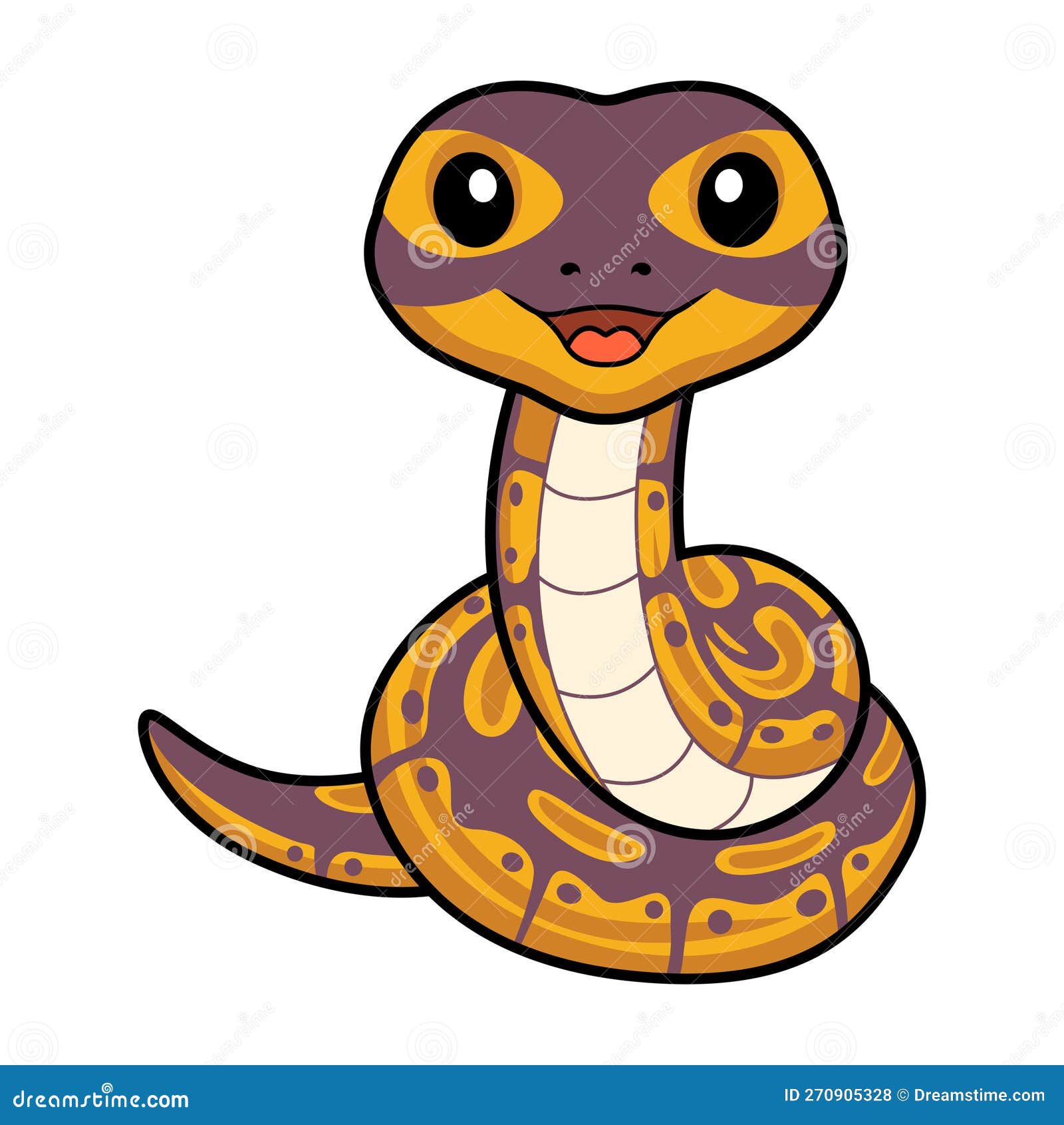 Cute Banana Ball Python Snake Cartoon Stock Vector - Illustration of ...