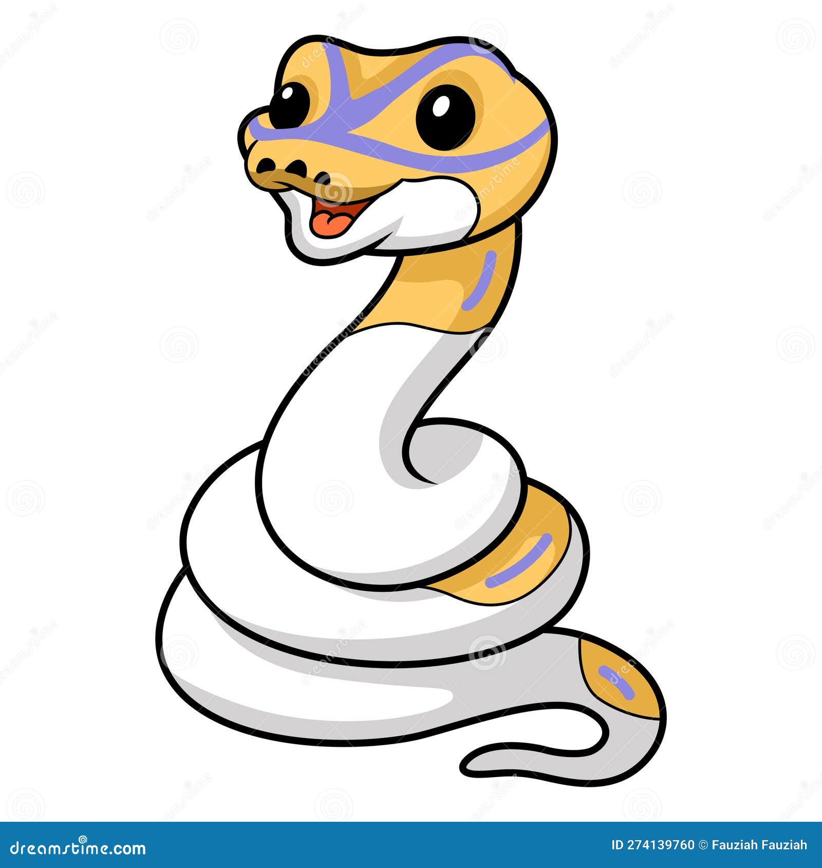 Cute Banana Pied Ball Python Cartoon Stock Vector - Illustration of ...