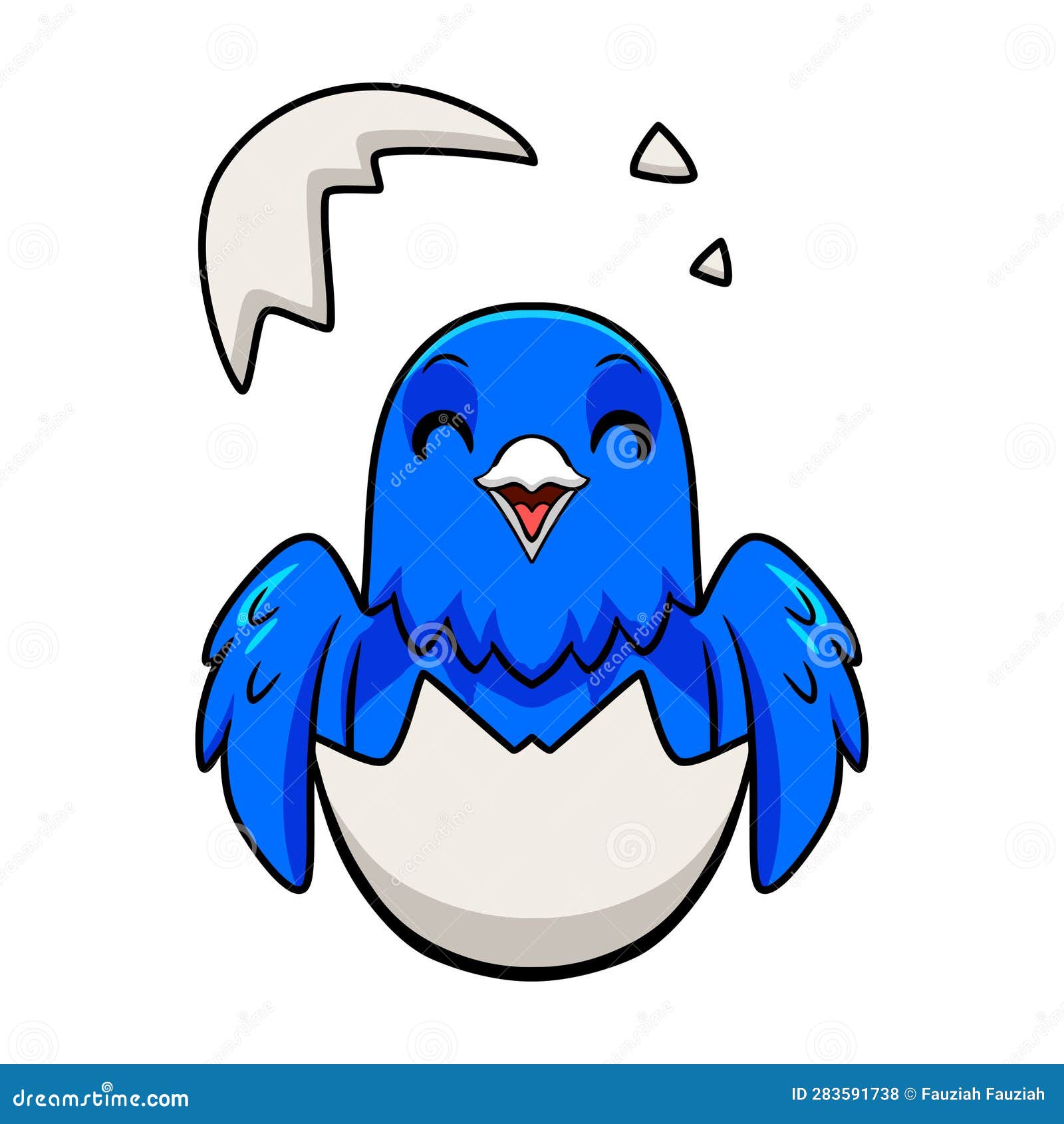 Cute Blue Factor Canary Cartoon Inside from Egg Stock Vector ...