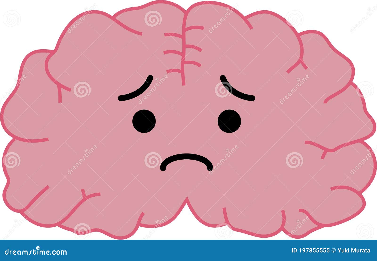 Illustration of a Cute Brain Stock Vector - Illustration of internal ...