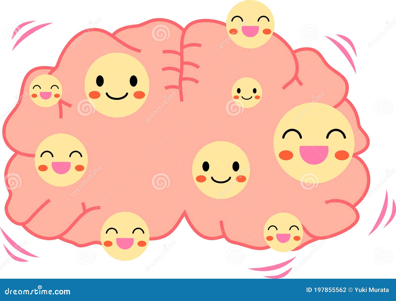 Illustration of a Cute Brain Stock Vector - Illustration of ...