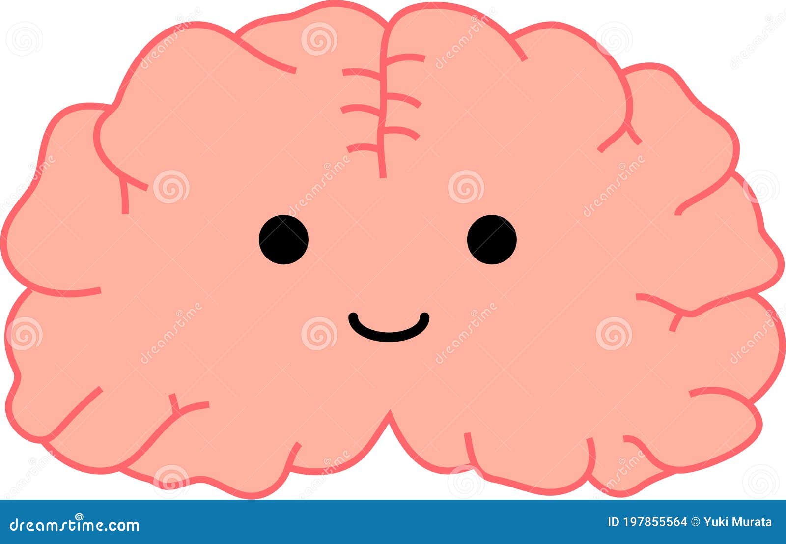 Illustration of a Cute Brain Stock Vector - Illustration of cerebral ...