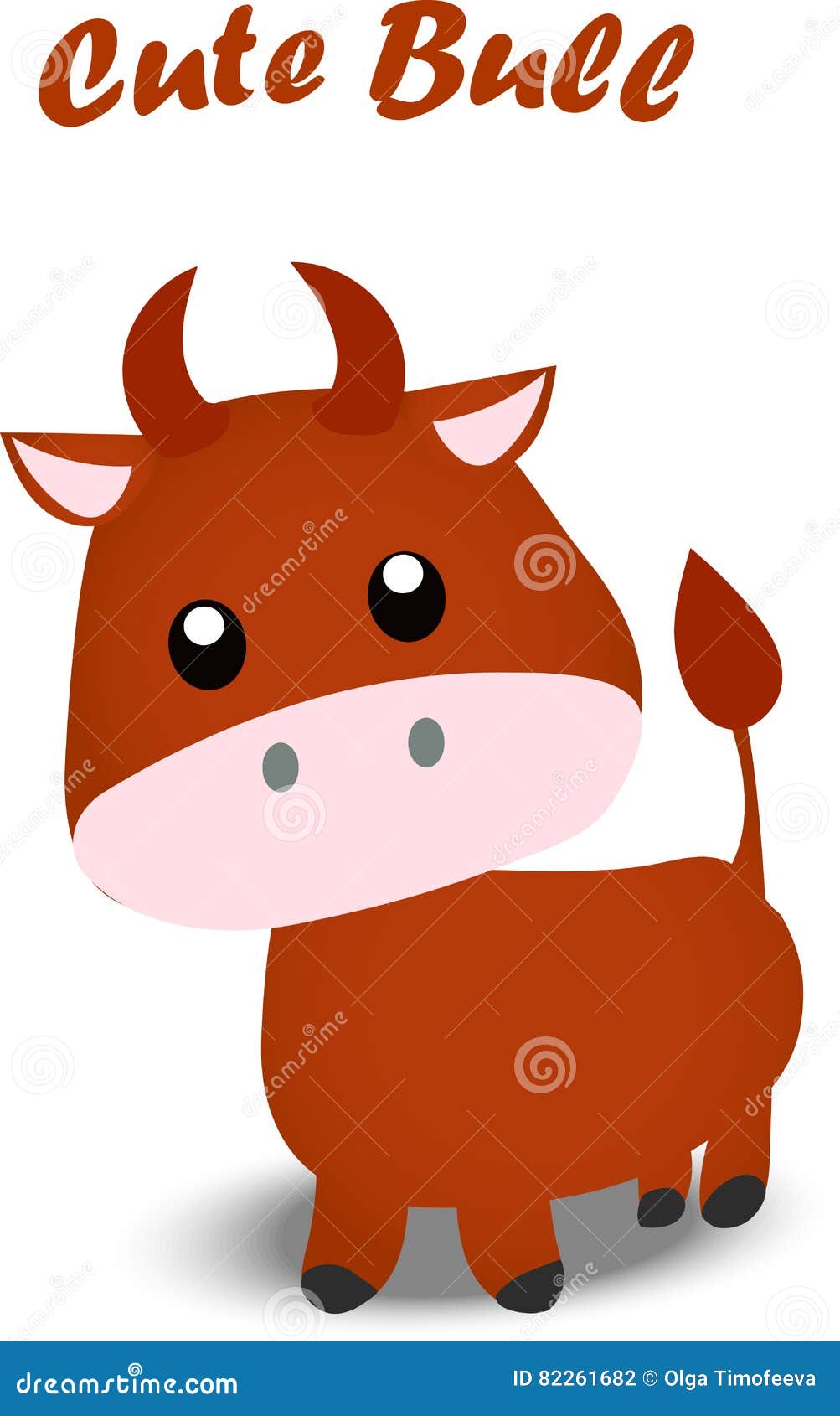 Illustration of a Cute Bull Stock Vector - Illustration of kawaii ...
