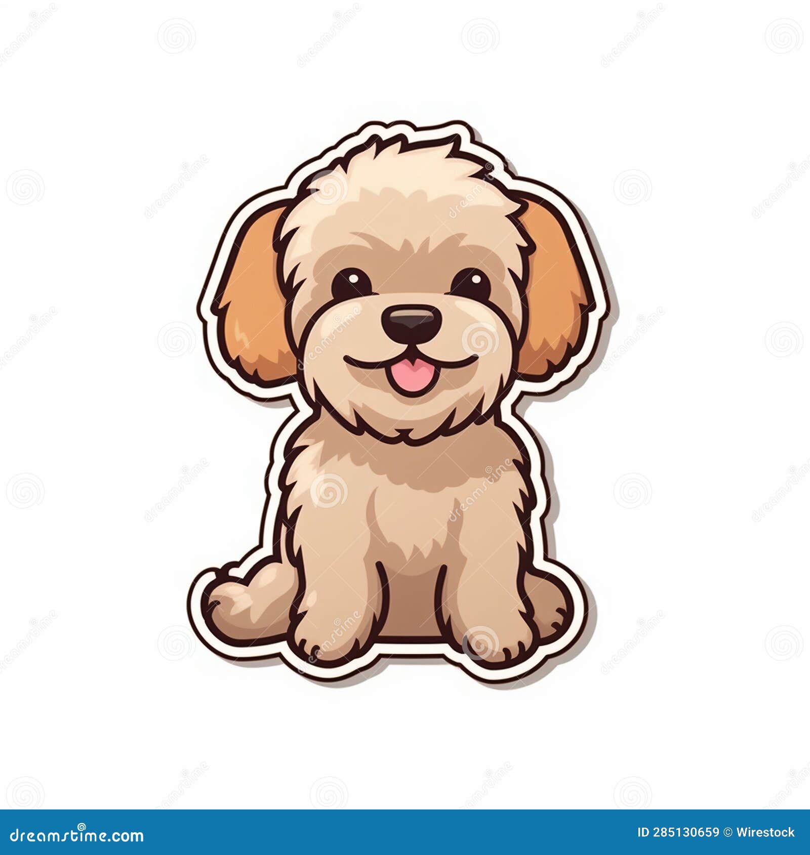 Illustration of a Cute Cartoon Dog Sticker Stock Illustration ...