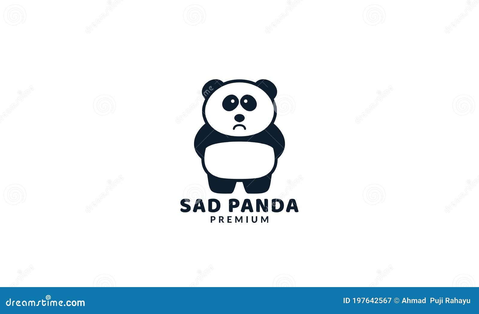 Illustration Cute Cartoon Panda Sad Modern Logo Icon Vector Stock ...
