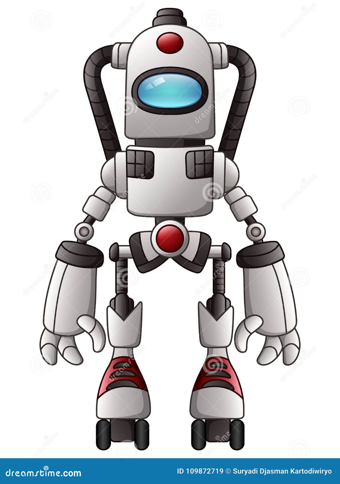 Cute Cartoon Robot Isolated on a White Background Stock Vector ... Cute Cartoon Robot Isolated on a White Background Stock Vector ...