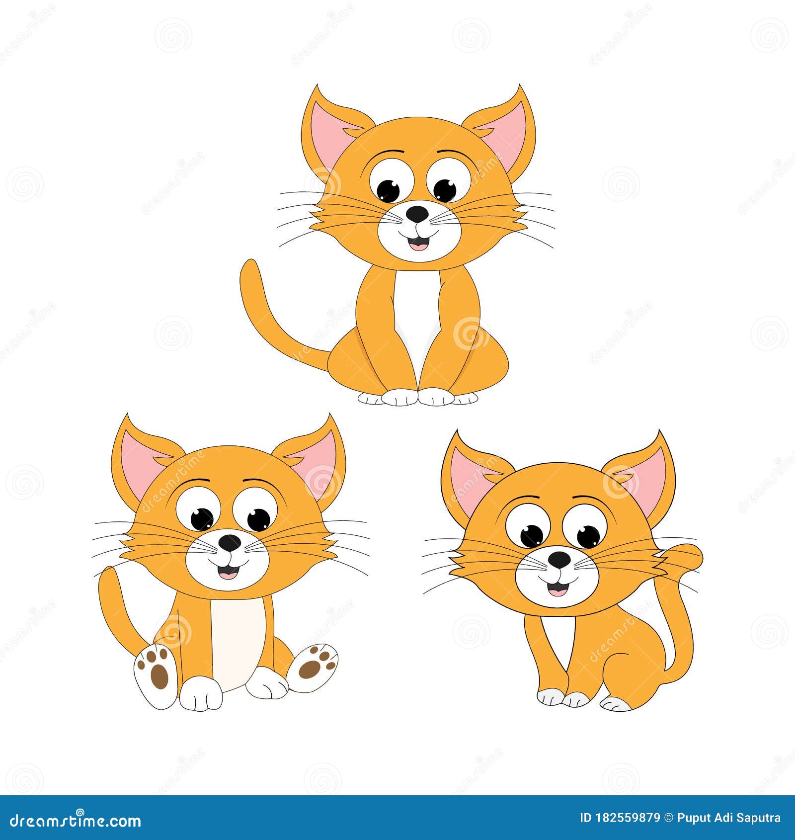 Illustration of Cute Cat Animal Character Design Stock Vector ...