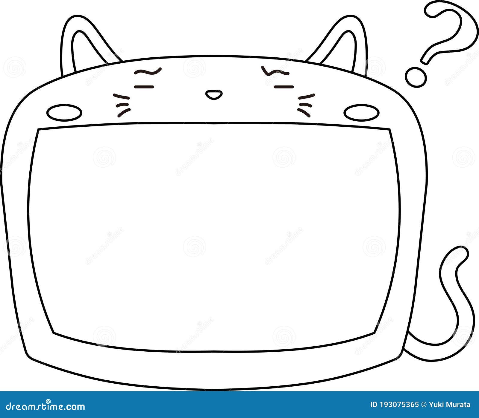 Cute Cat Whiteboard Outline Stock Vector - Illustration of kitten, text ...