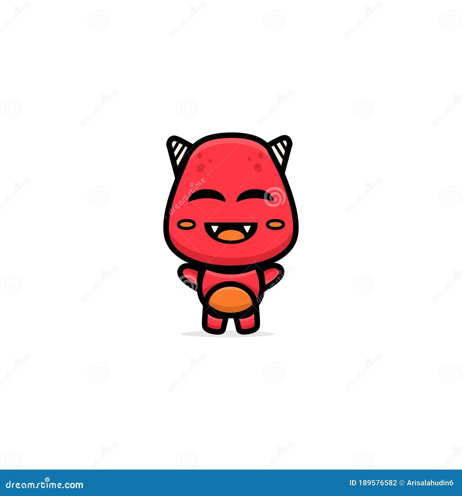 Illustration of Cute Character Red Monster Stock Vector - Illustration ...