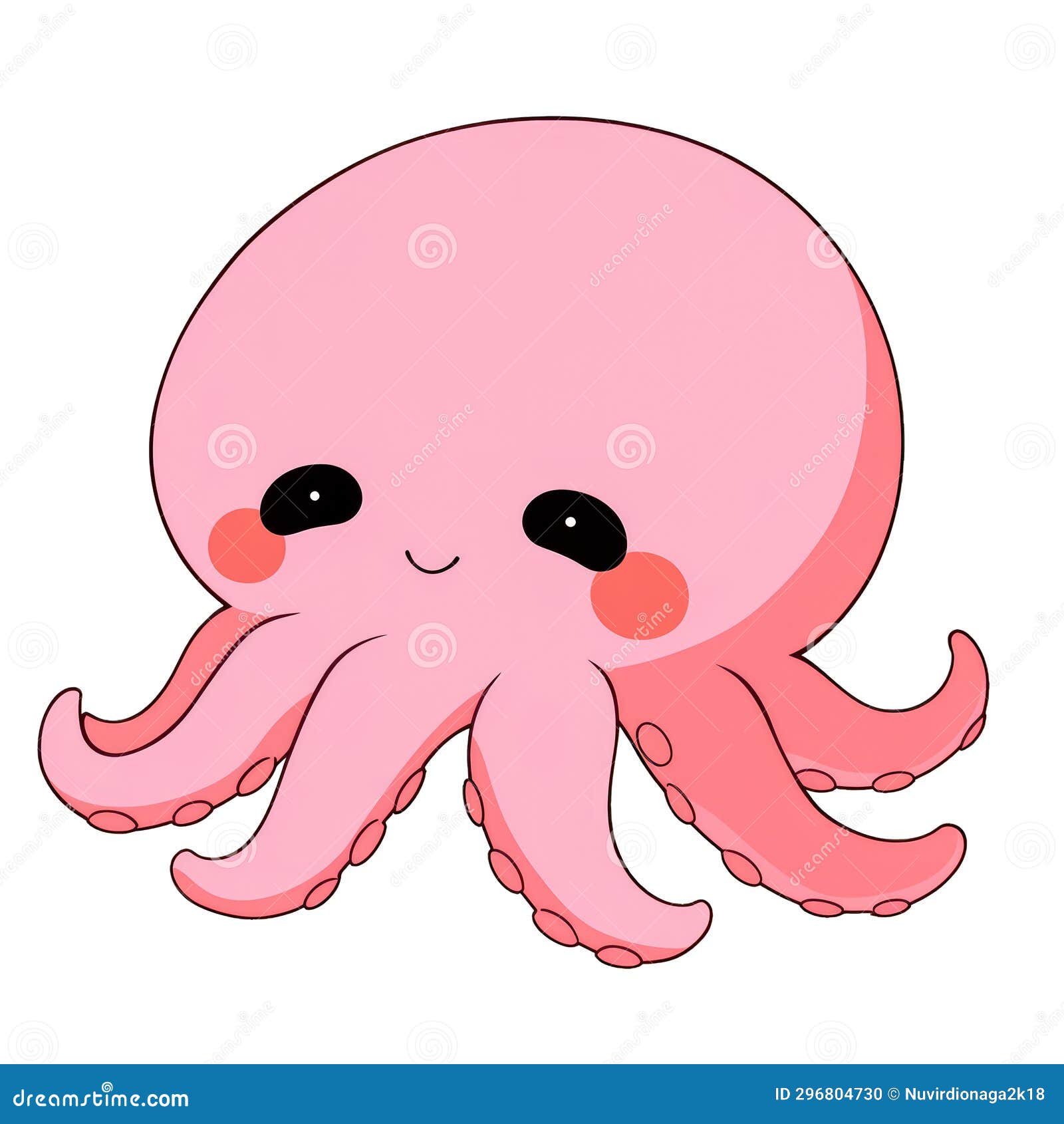 Chibi Octopus Illustration stock photo. Illustration of cartoon - 296804730