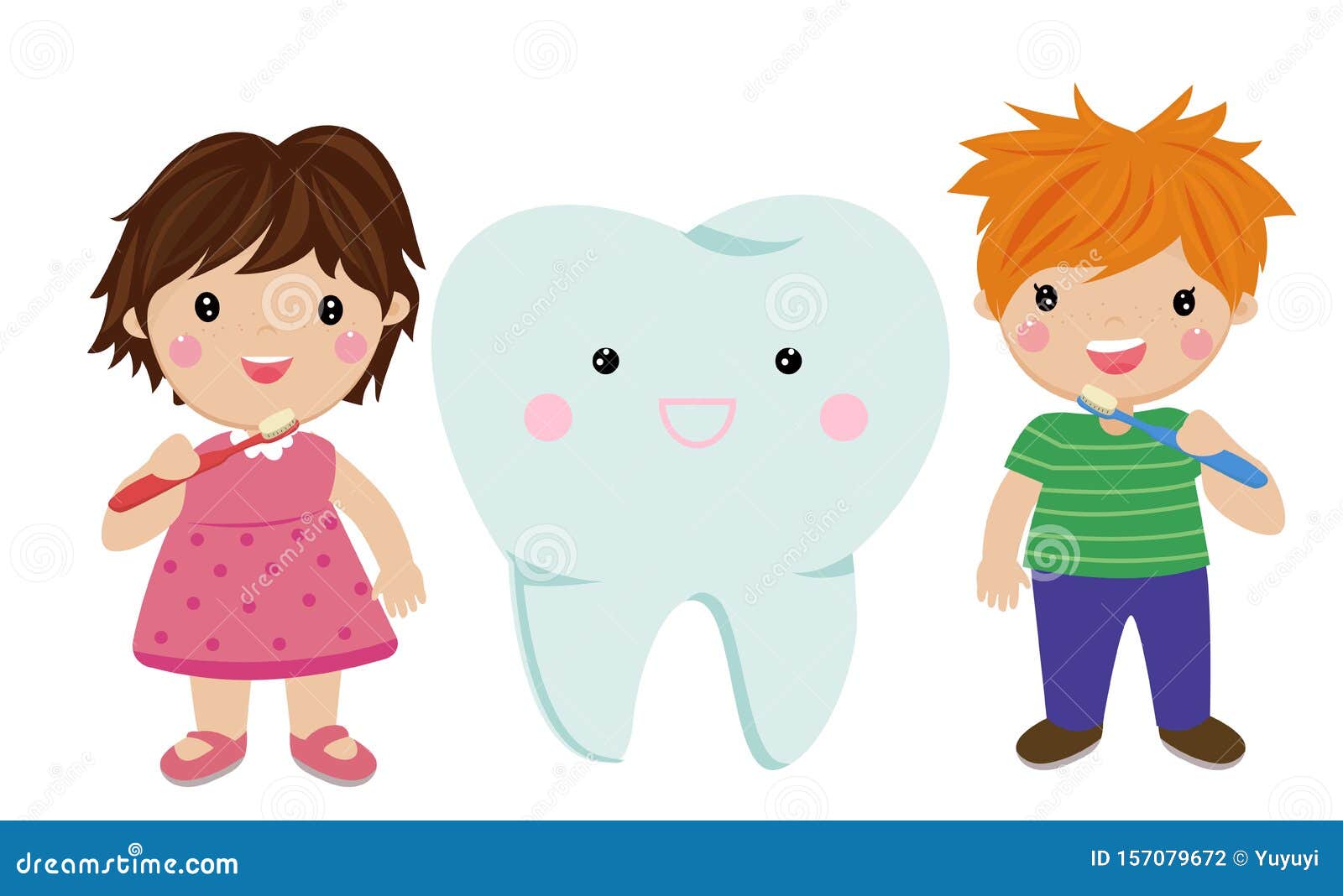 Cute children and teeth stock vector. Illustration of girl - 157079672