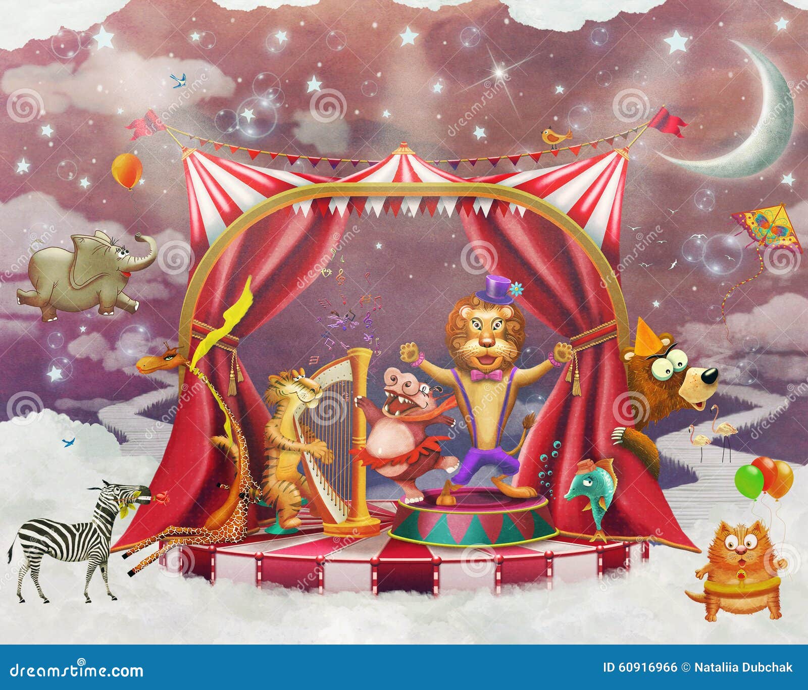 Circus Animals Cartoon Vector | CartoonDealer.com #54967705