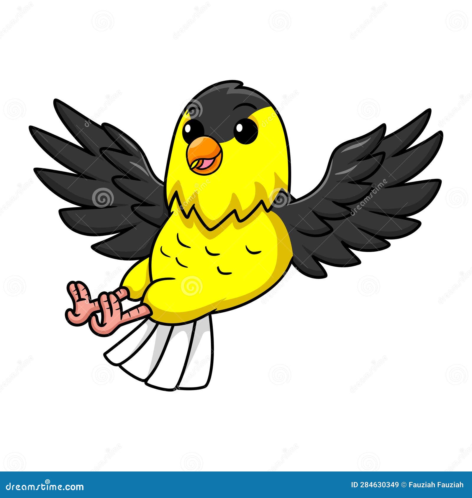 Cute Common Backyard Bird Cartoon Flying Stock Vector - Illustration of ...