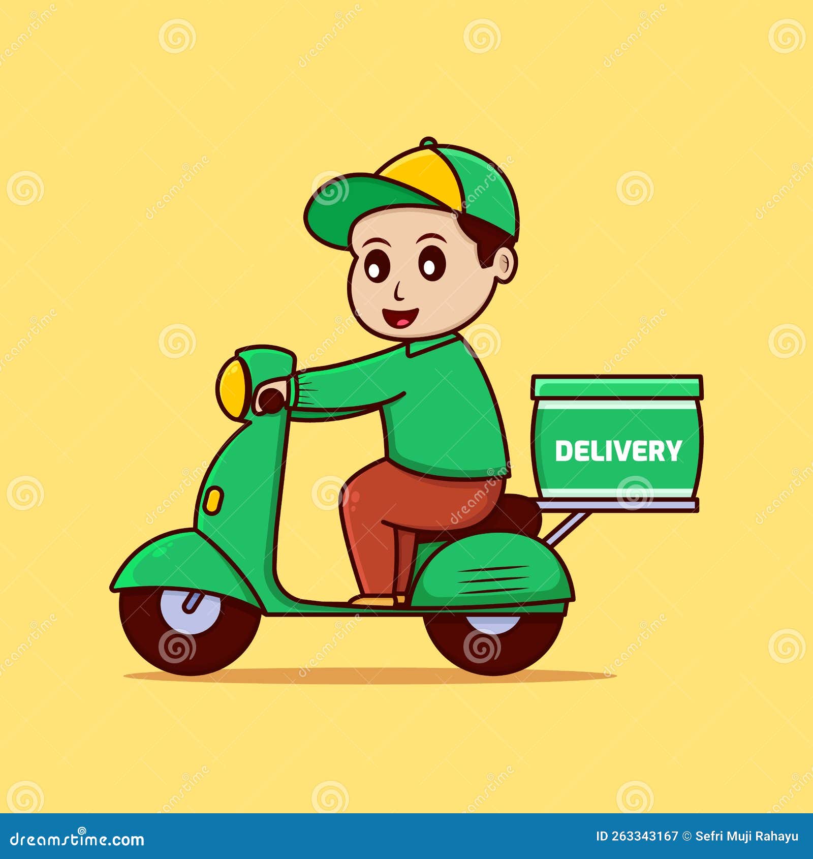 Illustration of a Cute Courier Taking Orders Stock Vector ...