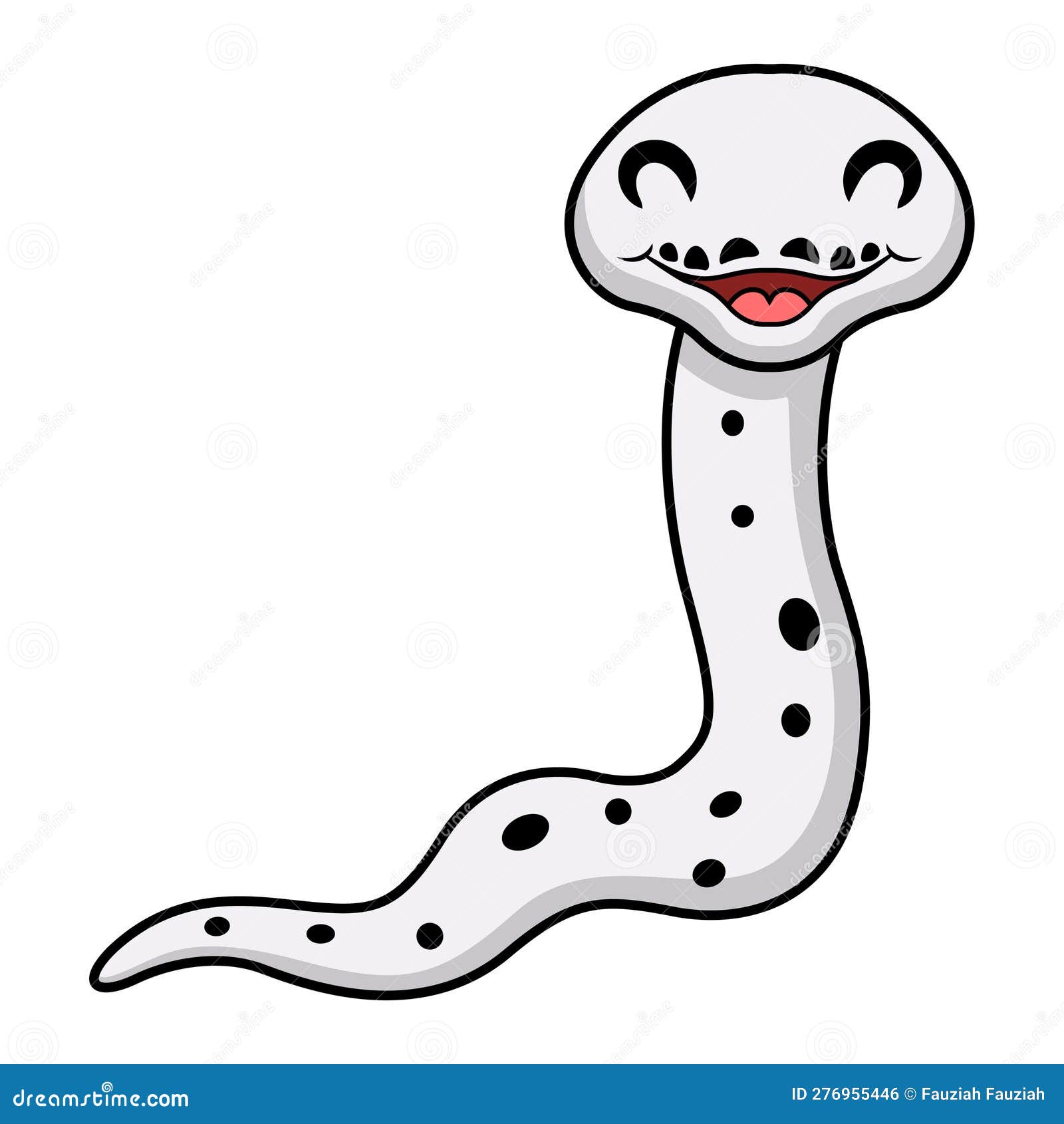 Cute Cow Reticulated Python Cartoon Stock Vector - Illustration of ...