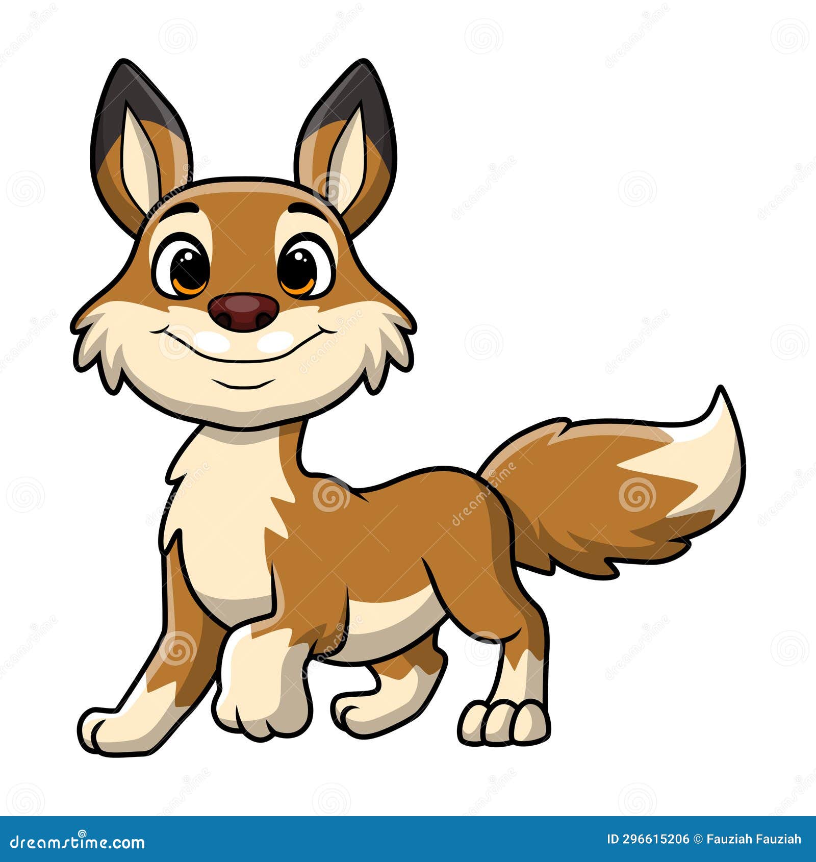 Cute Coyote Cartoon on White Background Stock Illustration ...