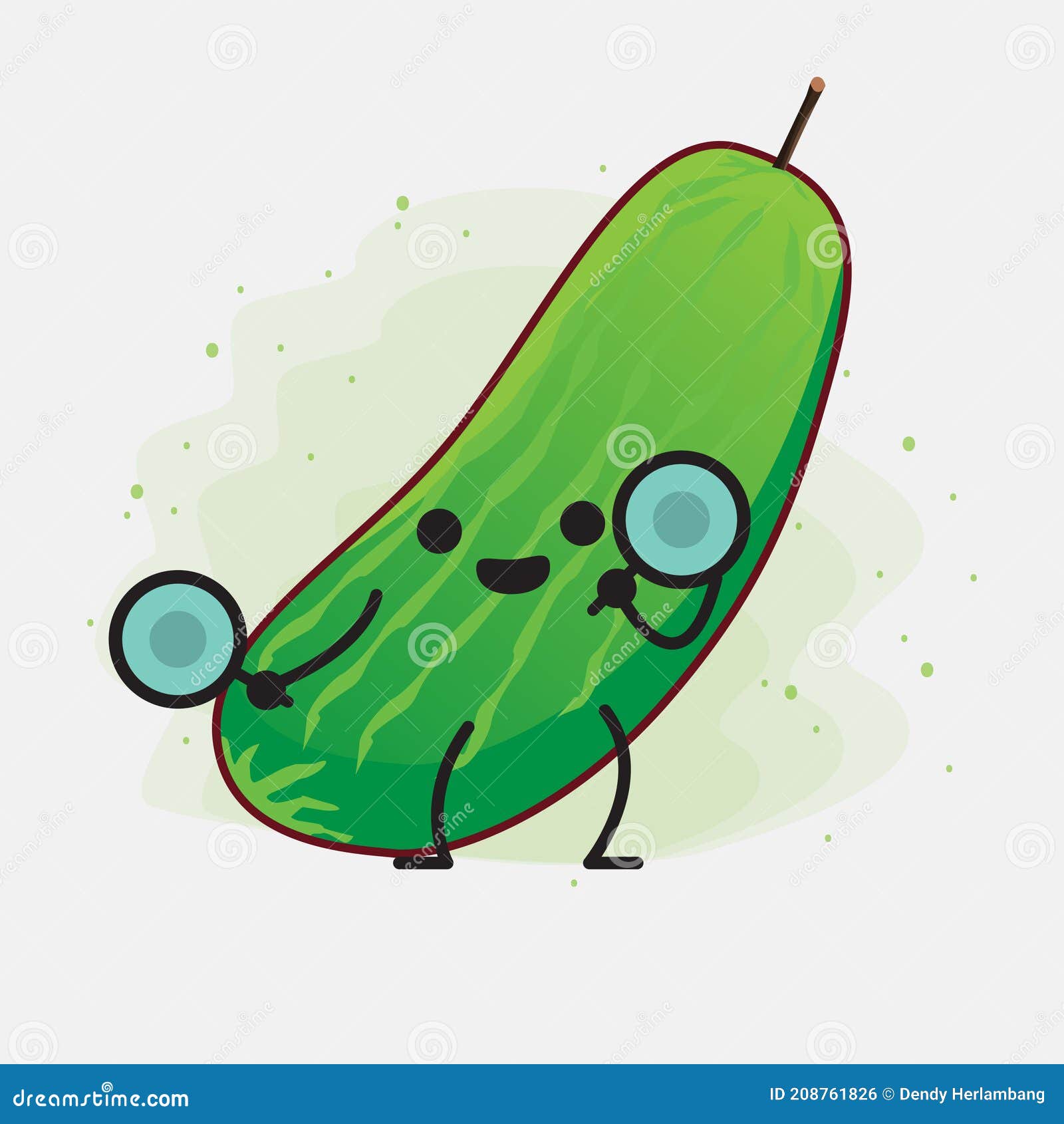 Cute Cucumber Fruit Character Vector Illustration Stock Vector ...