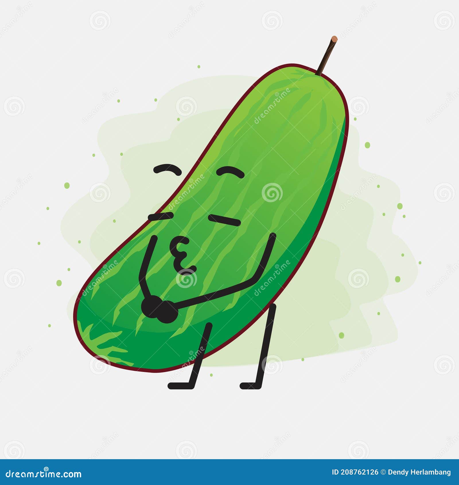 Cute Cucumber Fruit Character Vector Illustration Stock Vector ...