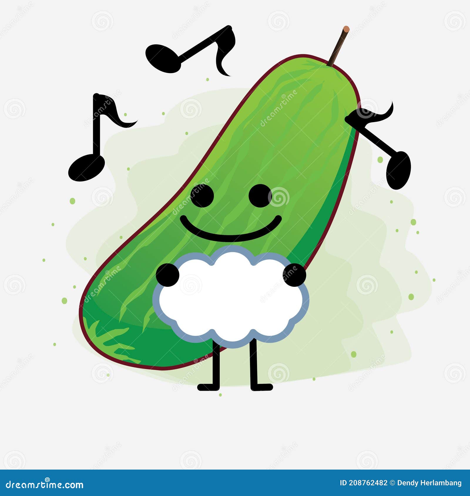 Cute Cucumber Fruit Character Vector Illustration Stock Vector ...
