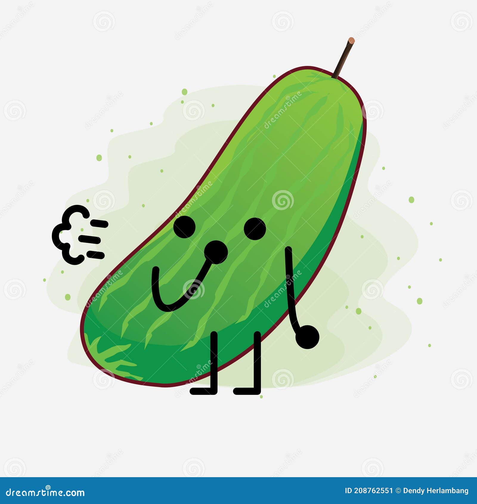 Cute Cucumber Fruit Character Vector Illustration Stock Vector ...
