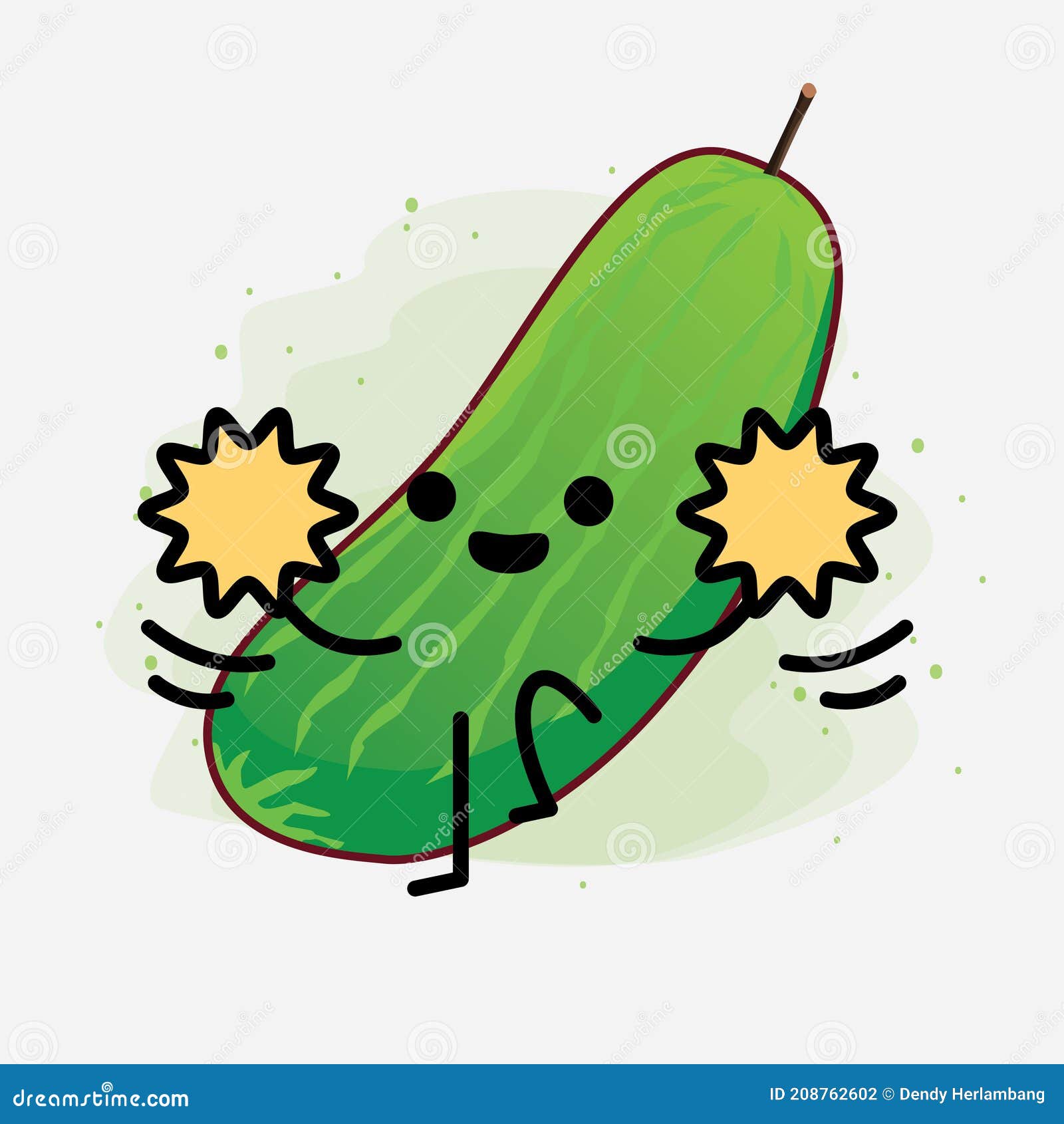 Cute Cucumber Fruit Character Vector Illustration Stock Vector Illustration Of Emotion
