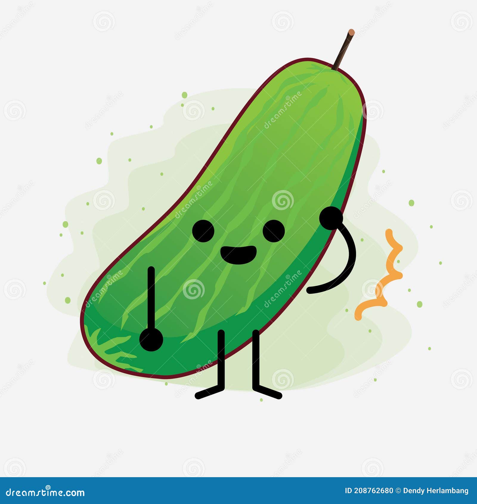 Cute Cucumber Fruit Character Vector Illustration Stock Vector ...
