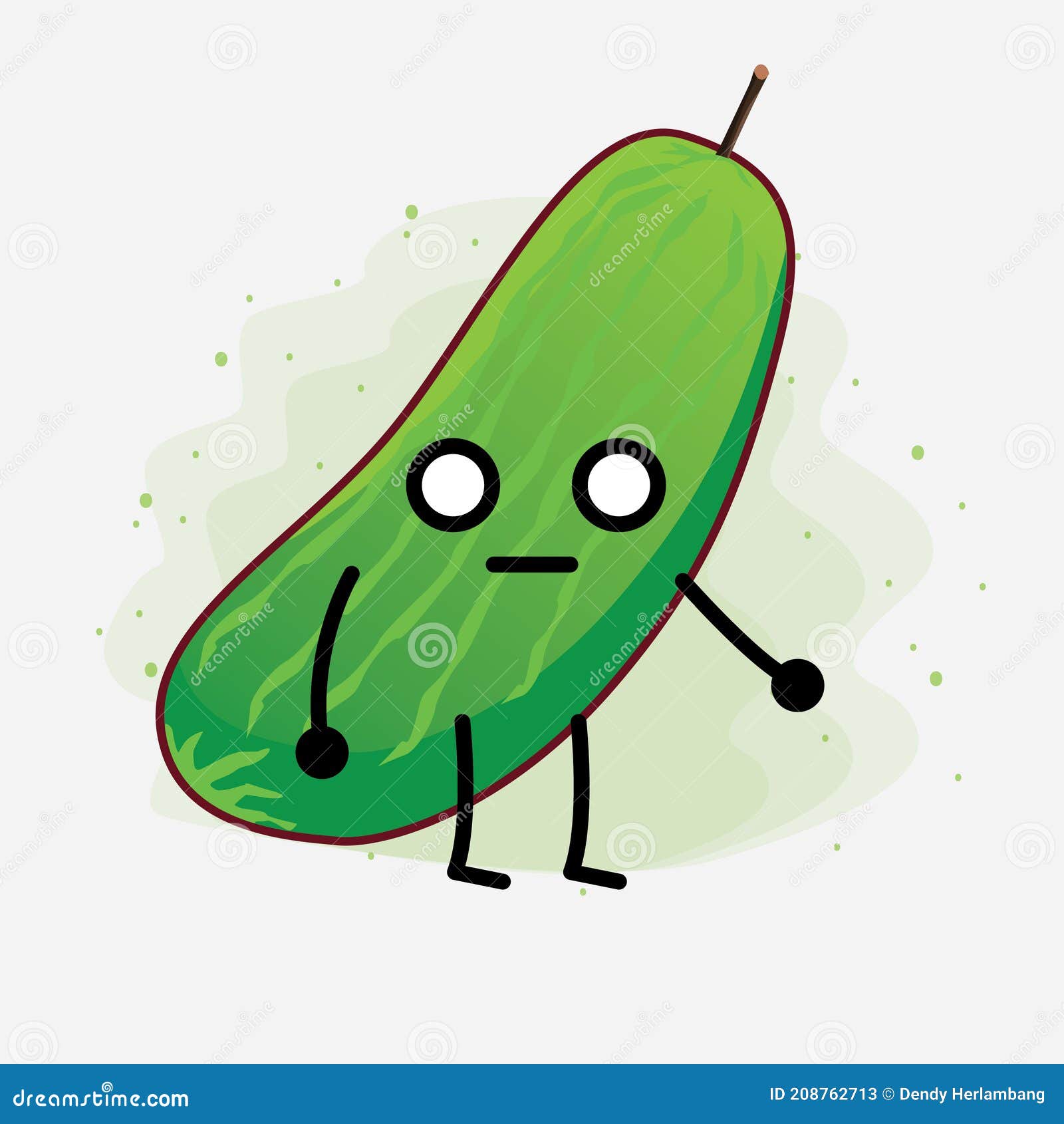 Cute Cucumber Fruit Character Vector Illustration Stock Illustration ...