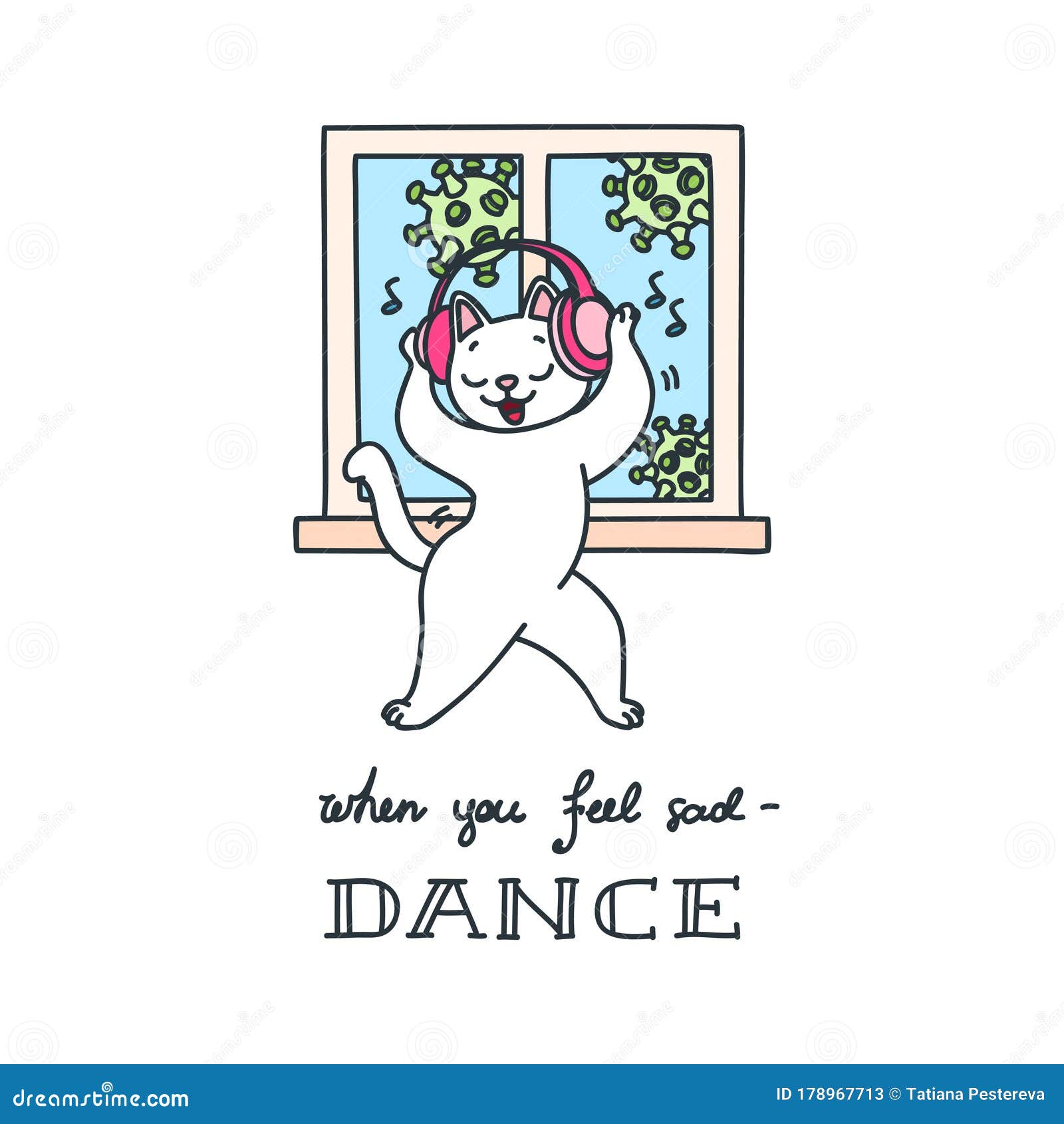 When You Feel Sad Dance Hand Drawn Vector Illustration In Cartoon ...