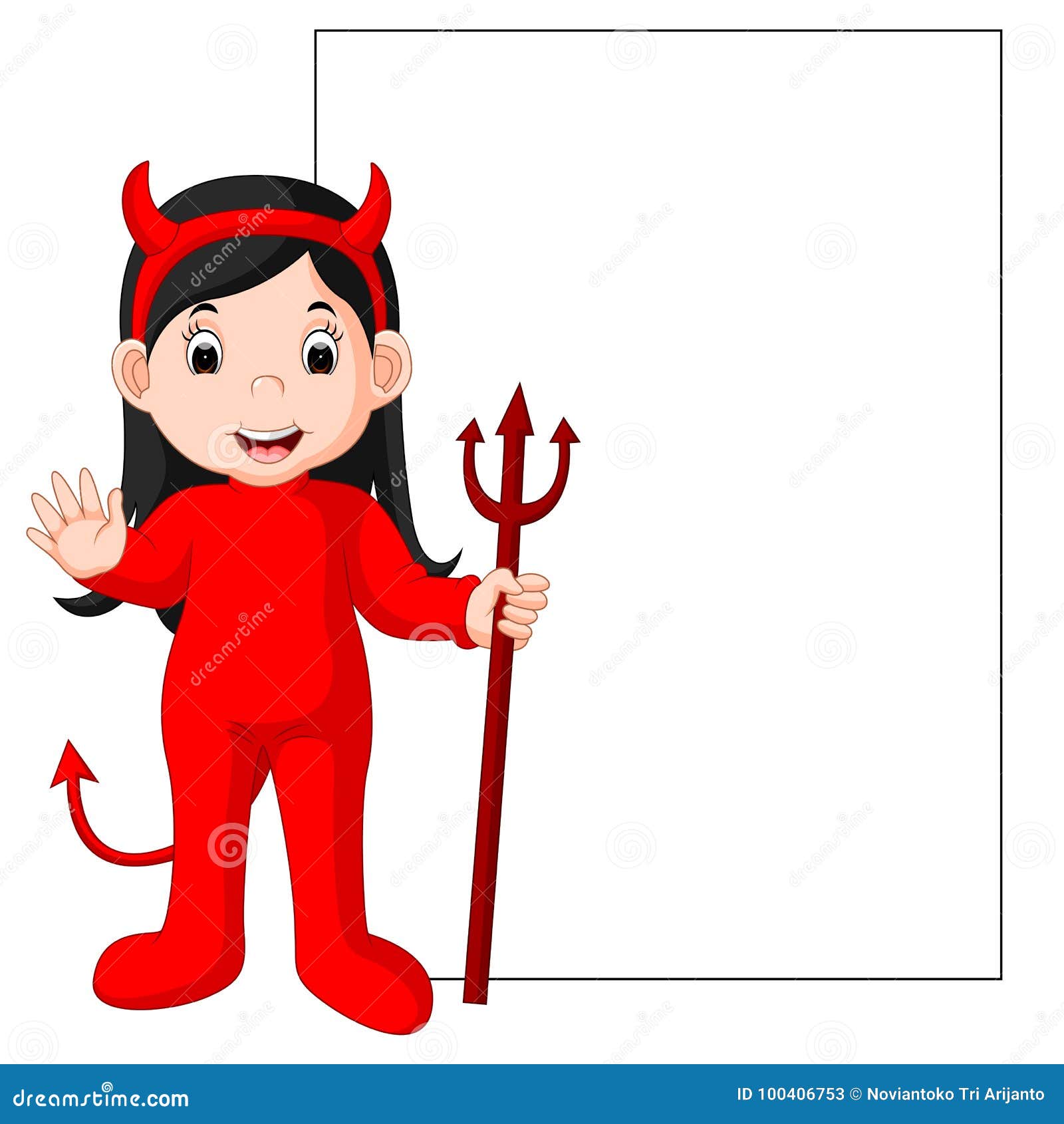 Cute Devil Girl Cartoon Vector Illustration | CartoonDealer.com #89035308