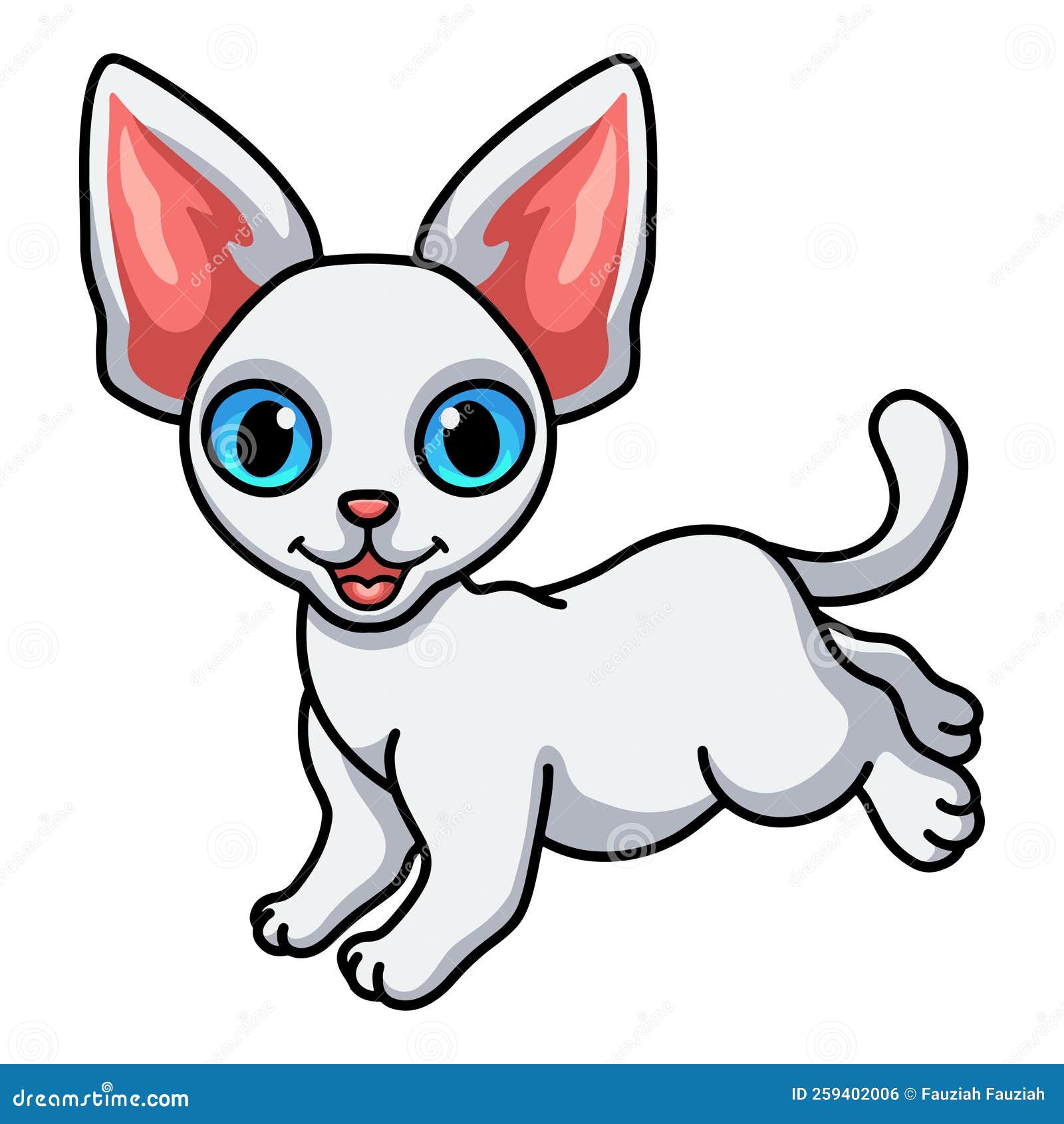 Cute Devon Rex Cat Cartoon Jumping Stock Vector - Illustration of ...