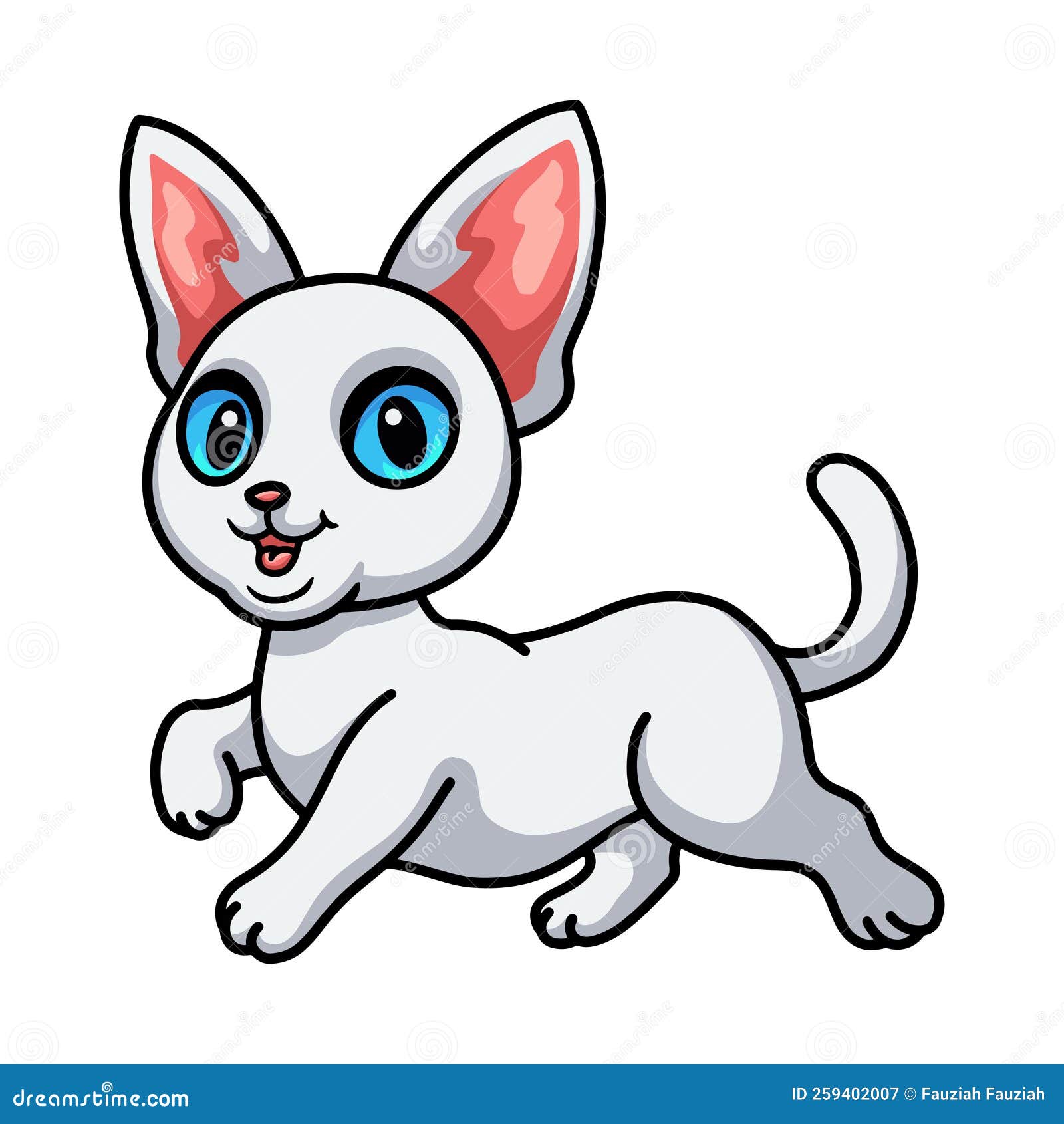 Cute Devon Rex Cat Cartoon Jumping Stock Vector - Illustration of ...