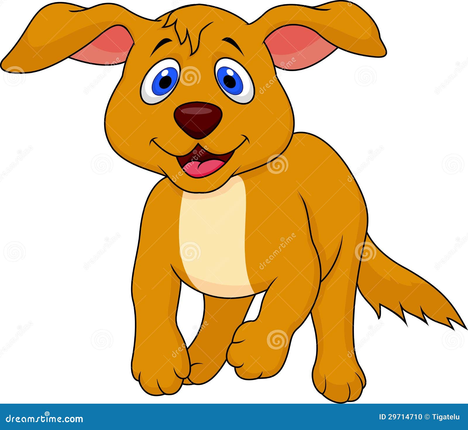 Cute dog cartoon running stock vector. Illustration of character - 29714710