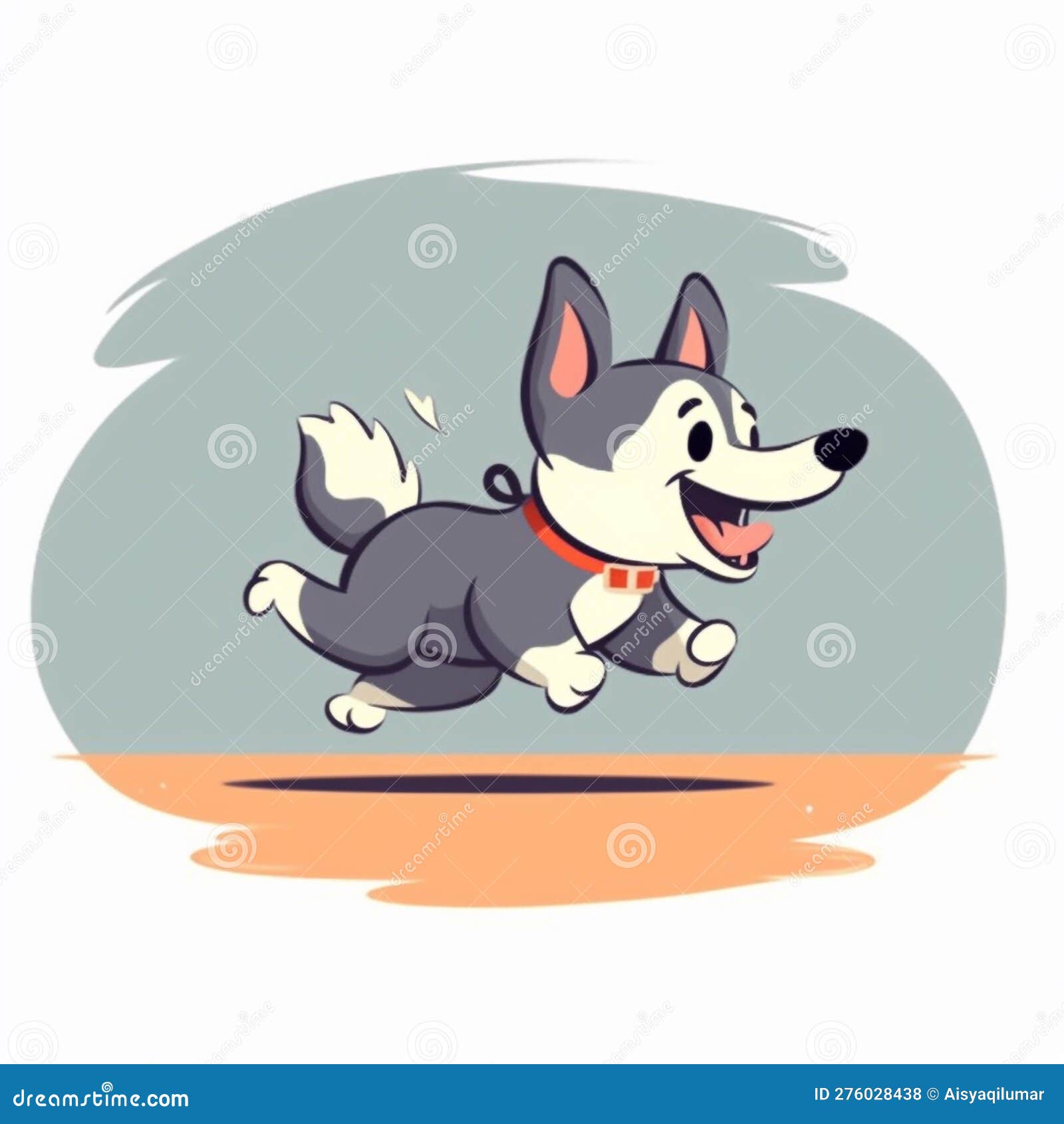 Illustration of a Cute Dog Running Happily. Stock Illustration ...