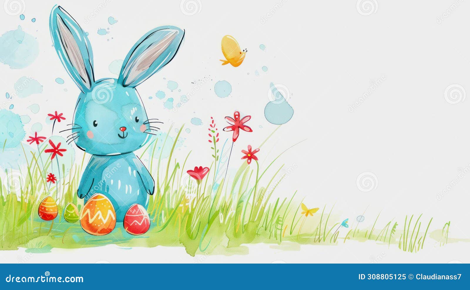 Illustration of a Cute Easter Background in Style of Child S Drawing ...
