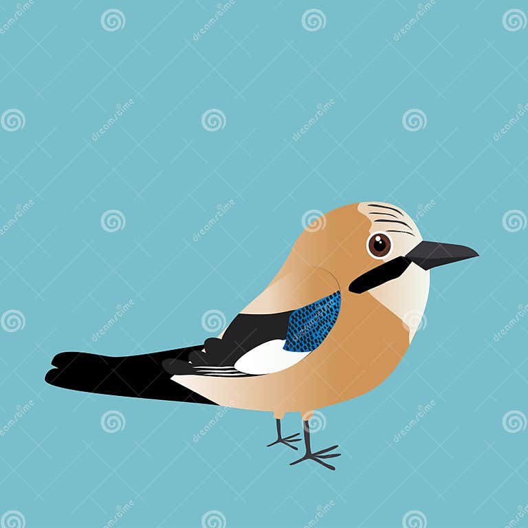 An Illustration of a Cute Eurasian Jay Stock Vector - Illustration of ...