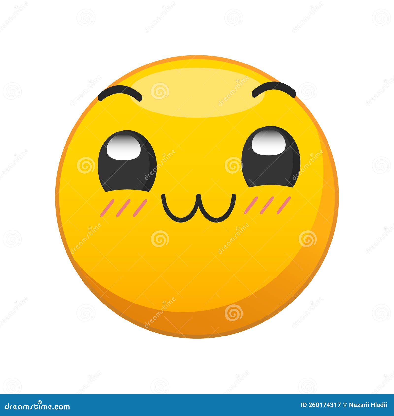 Illustration of Cute Face. Emoji for a Chat Stock Vector - Illustration ...