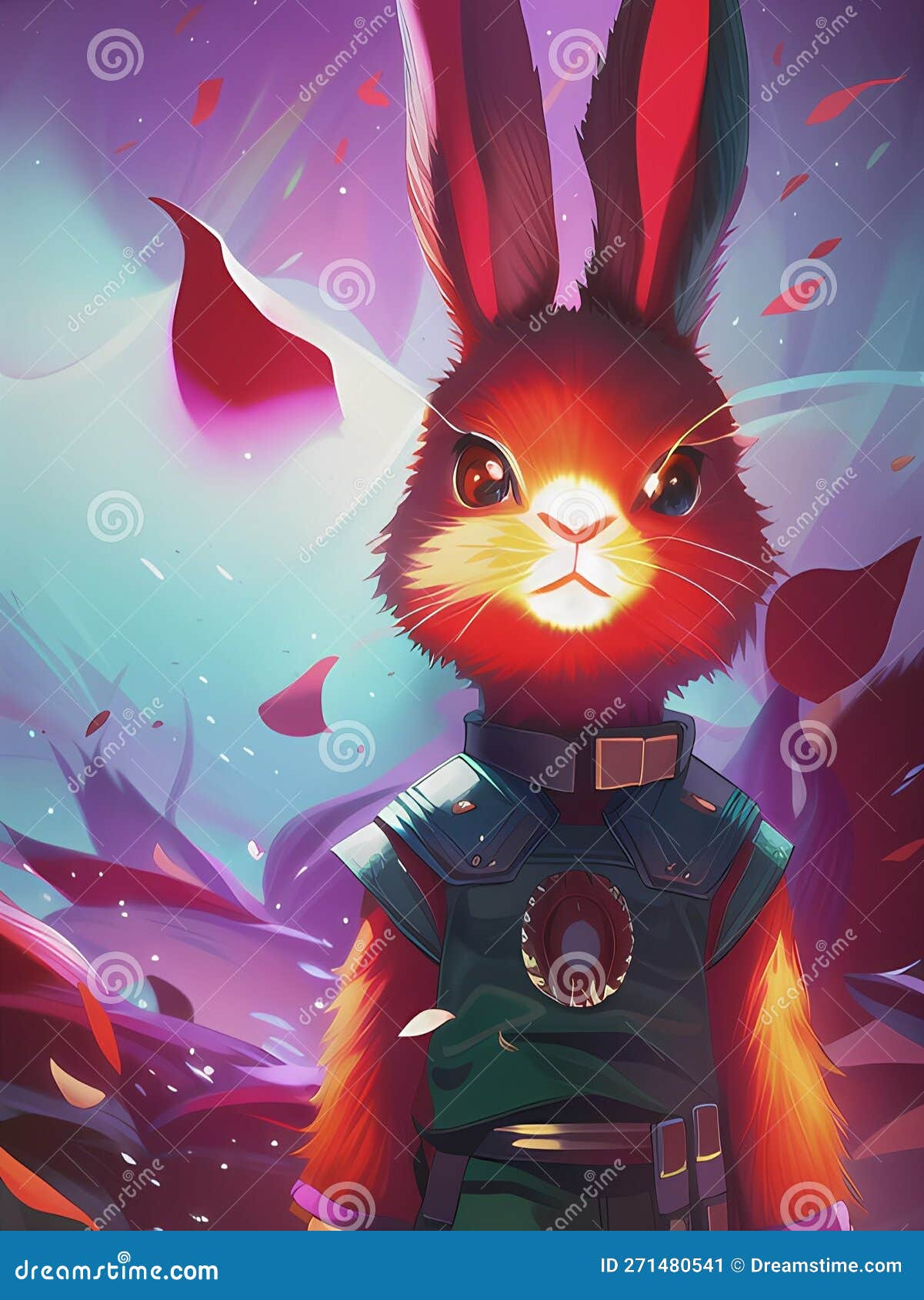 Illustration of a Cute Fantasy Rabbit Warrior , AI Generated Stock ...