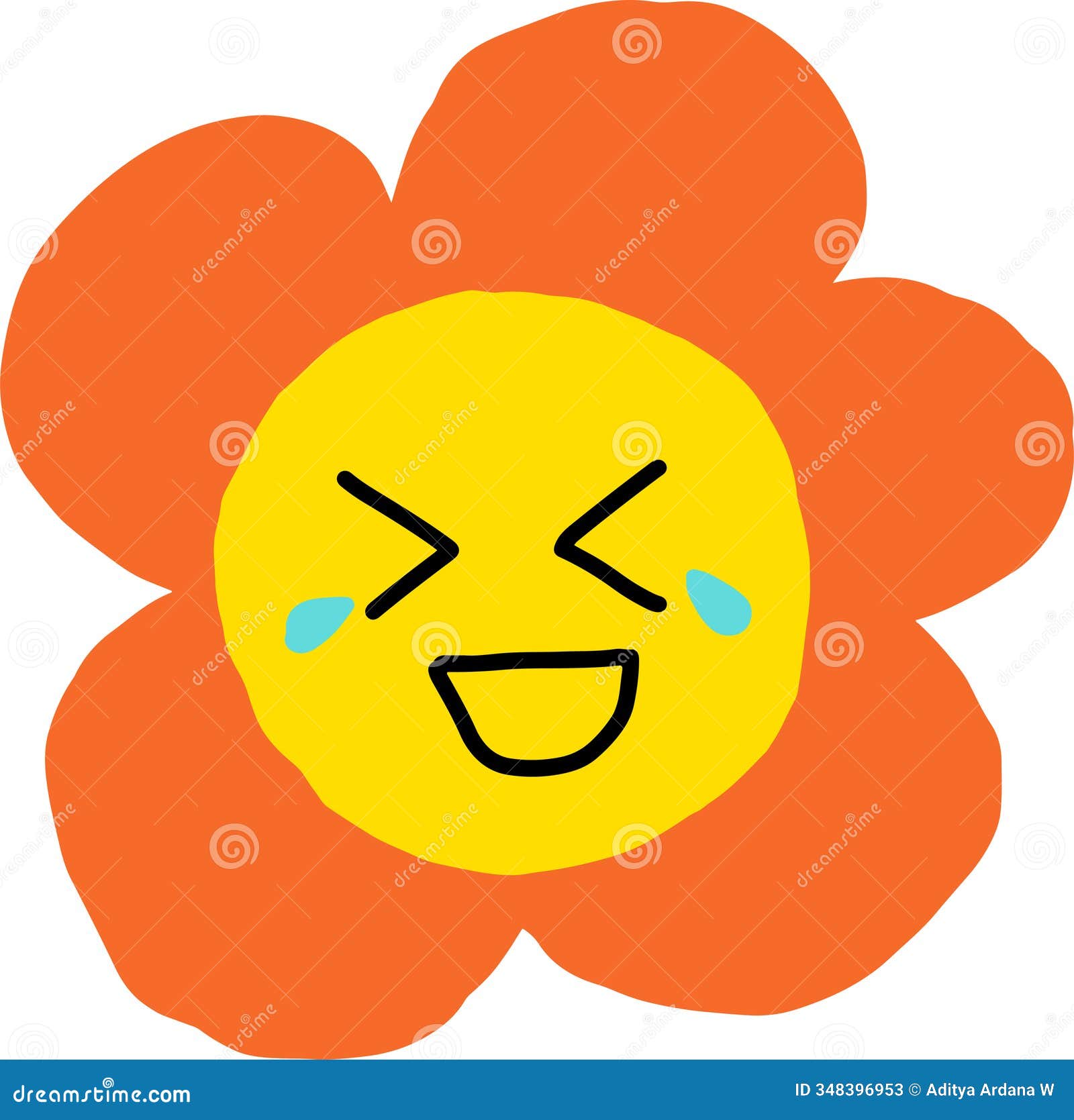 This is an Illustration of a Cute Flower with a Happy Face Stock Vector ...