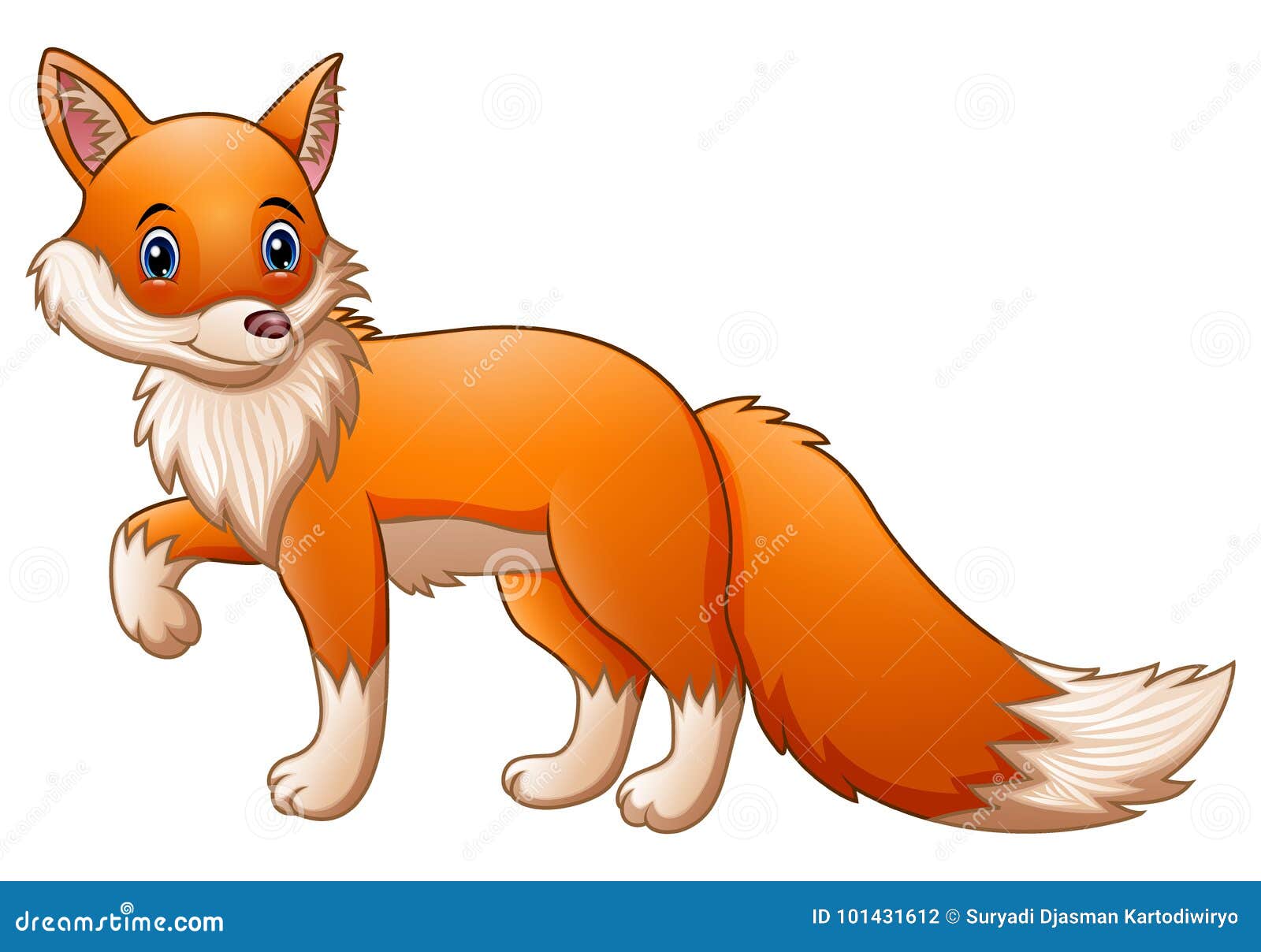 Cute fox cartoon stock vector. Illustration of forest - 101431612