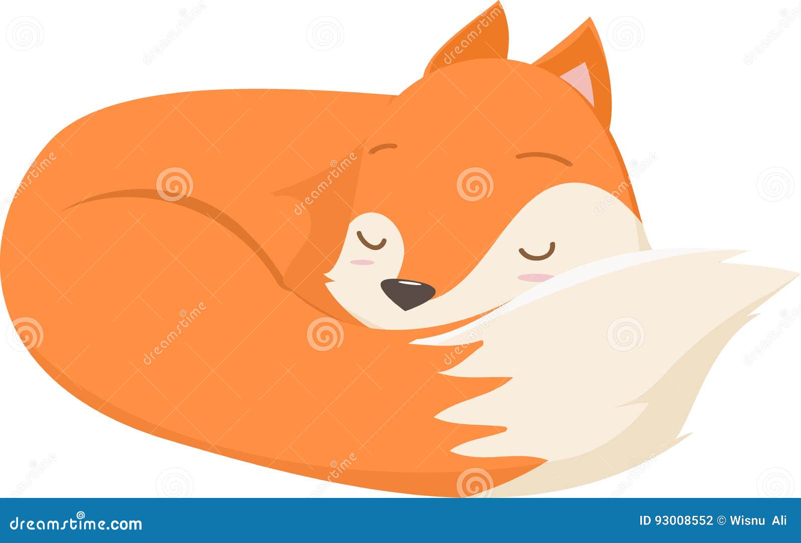 Illustration of Cute Fox Cartoon Sleeping Stock Vector - Illustration ...