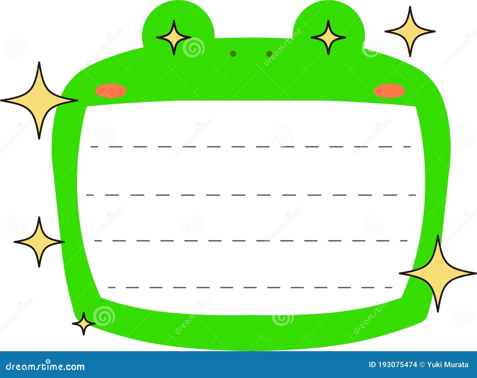 Cute frog noteboard stock vector. Illustration of space - 193075474