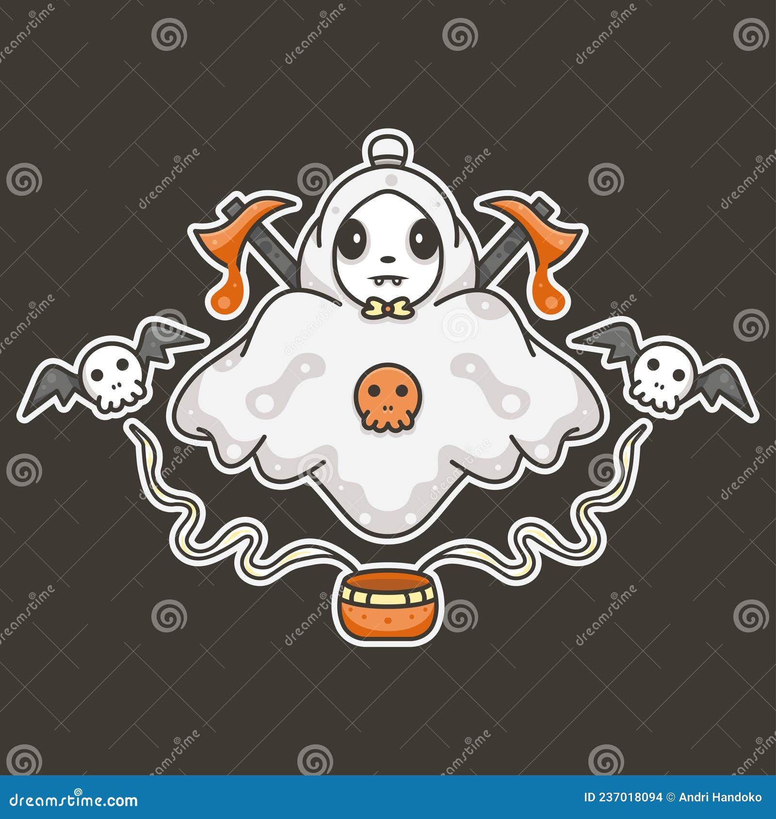 ILLUSTRATION of CUTE GHOST stock vector. Illustration of funny - 237018094