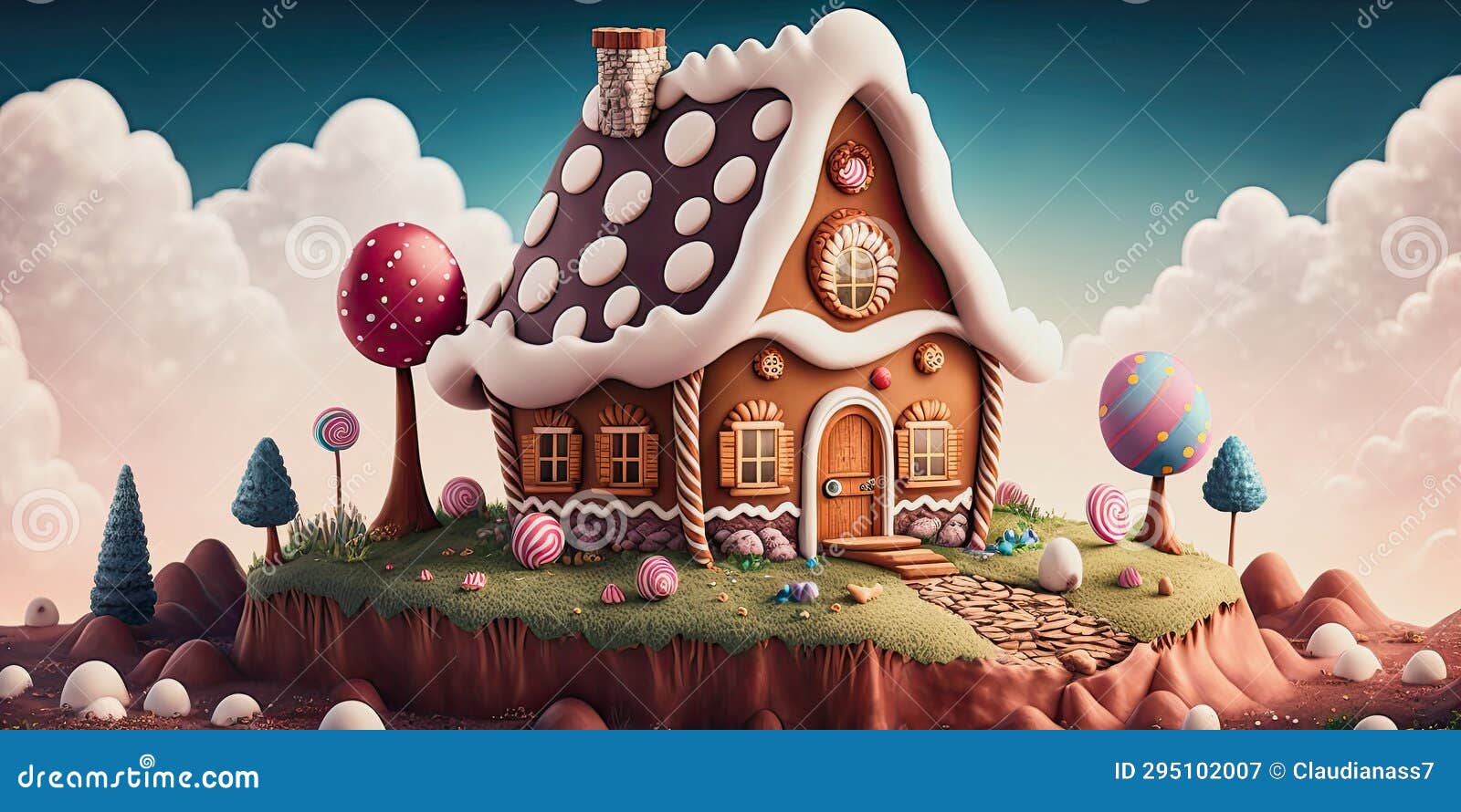Illustration of a Cute Gingerbread House Stock Image - Image of cozy ...