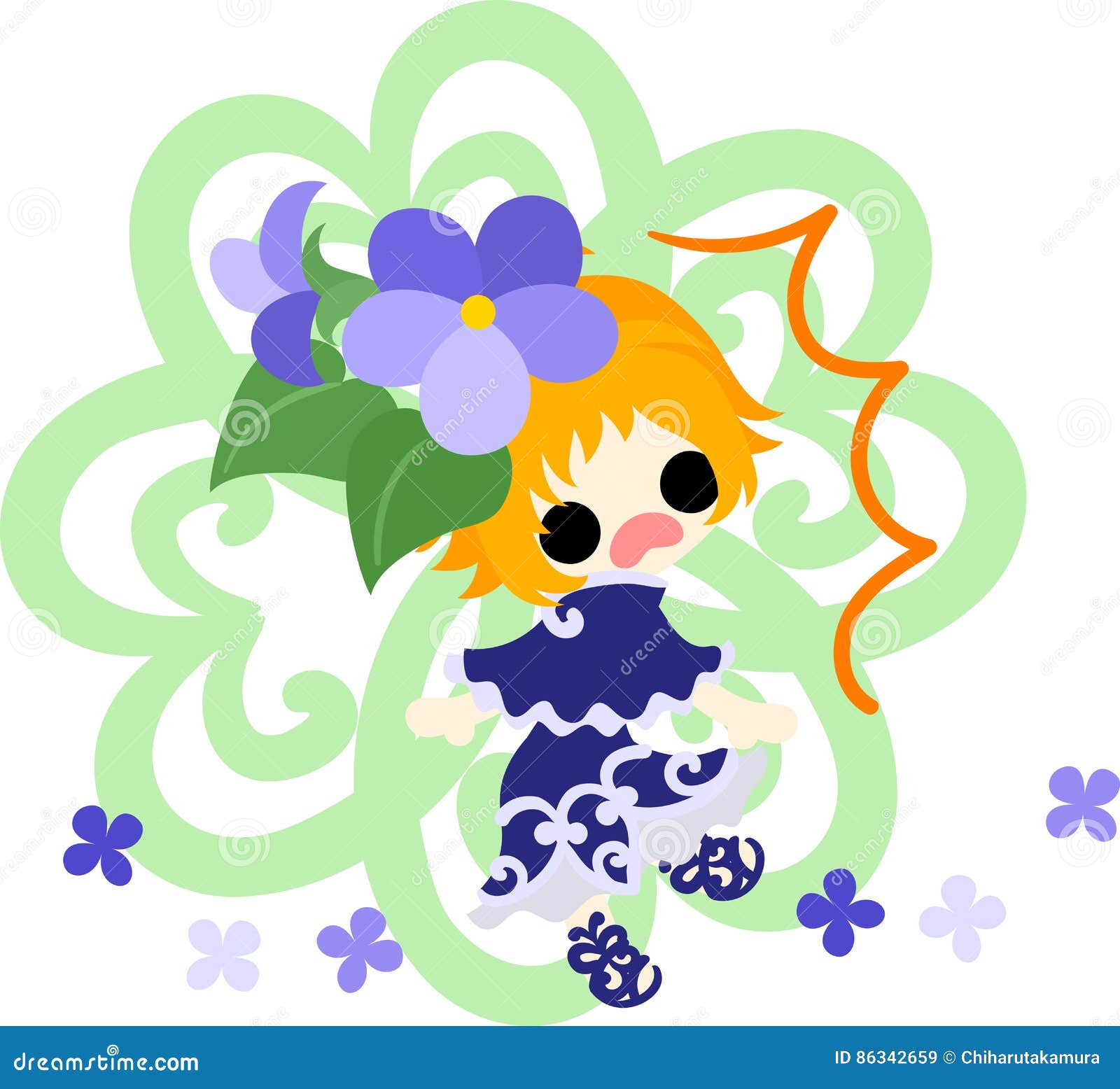 Cute violet girl stock vector. Illustration of inspiration - 86342659