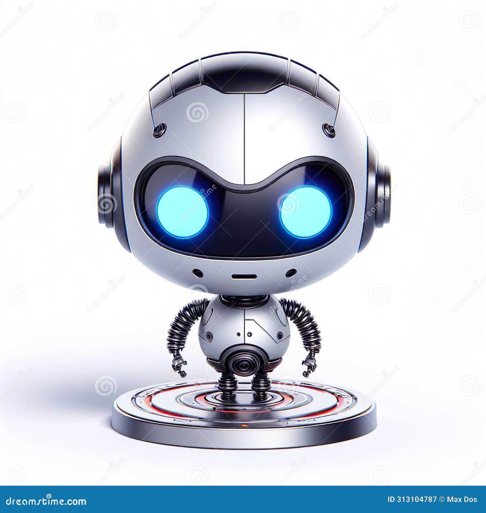 Cute but grim robot stock illustration. Illustration of future - 313104787