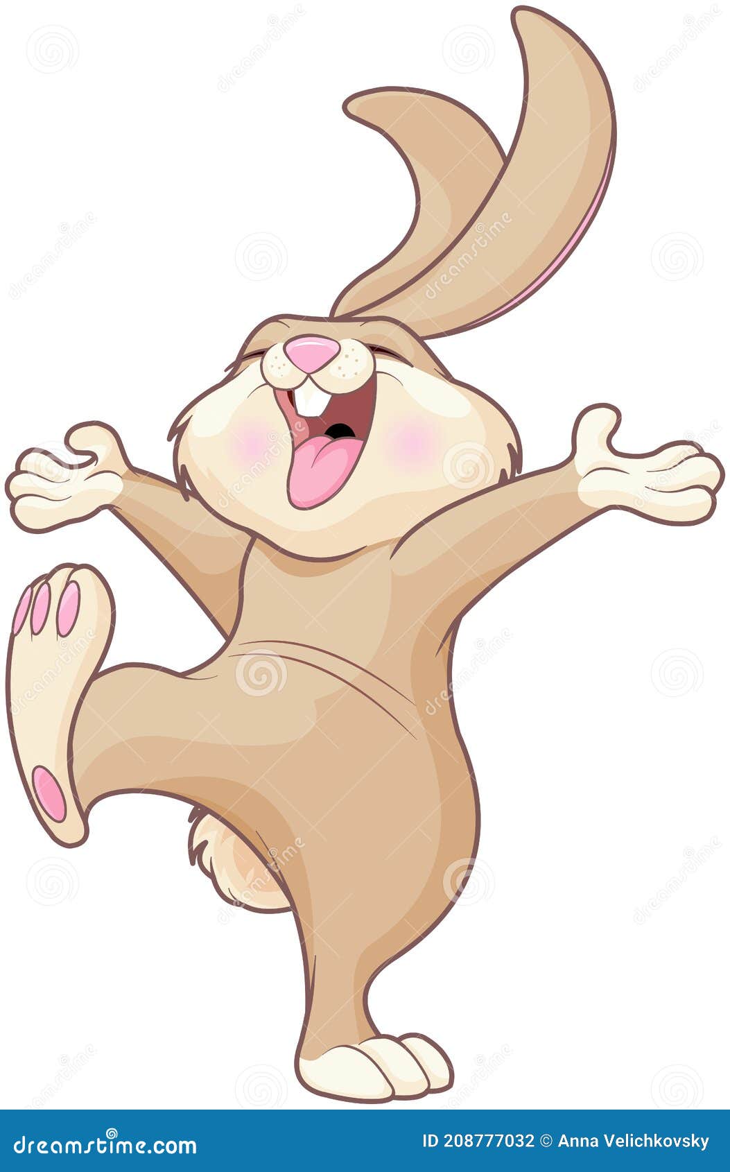 Cute Bunny stock vector. Illustration of vector, smiling - 208777032