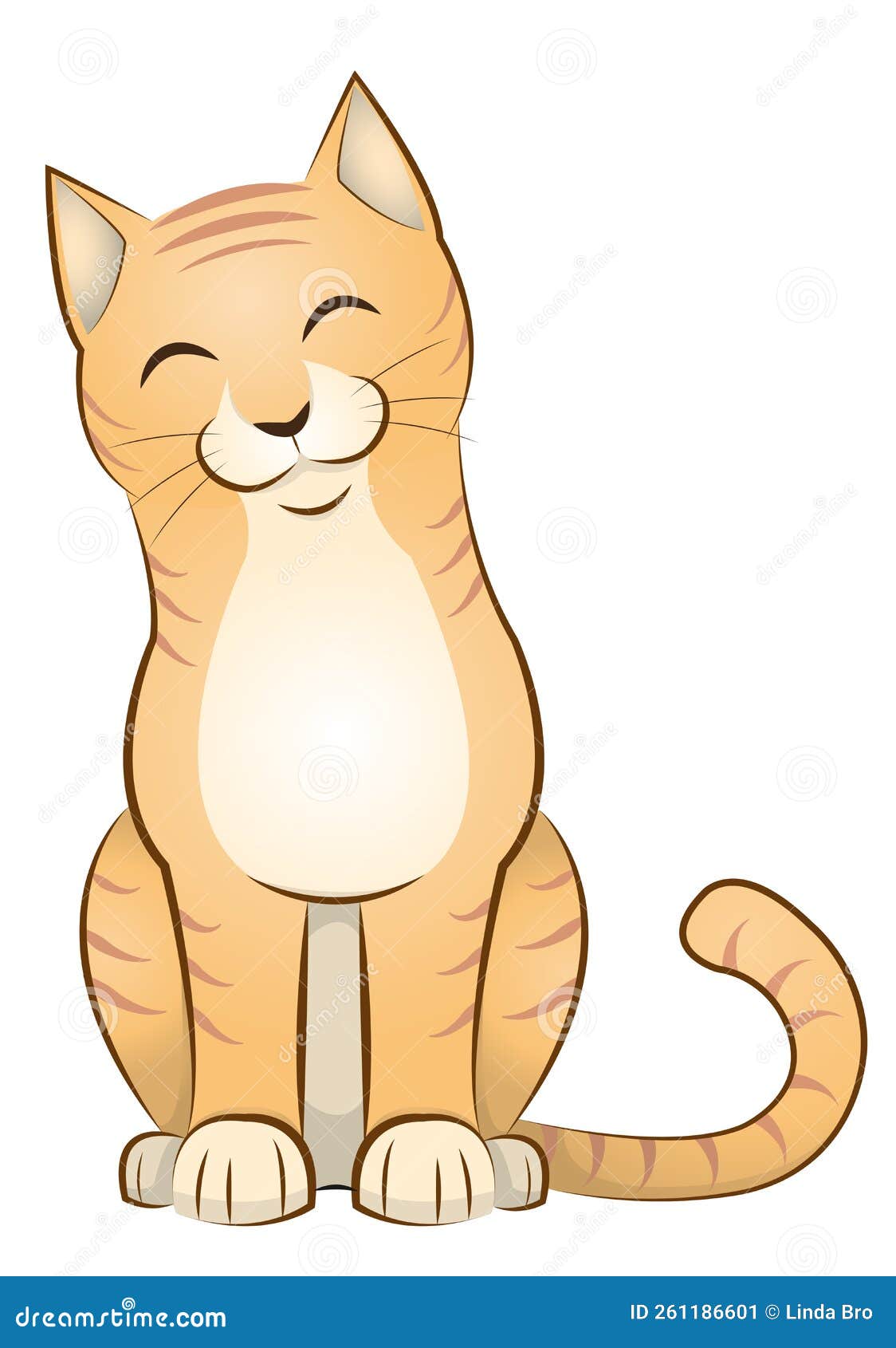 Illustration of a Cute Happy Cat Stock Vector - Illustration of vector ...