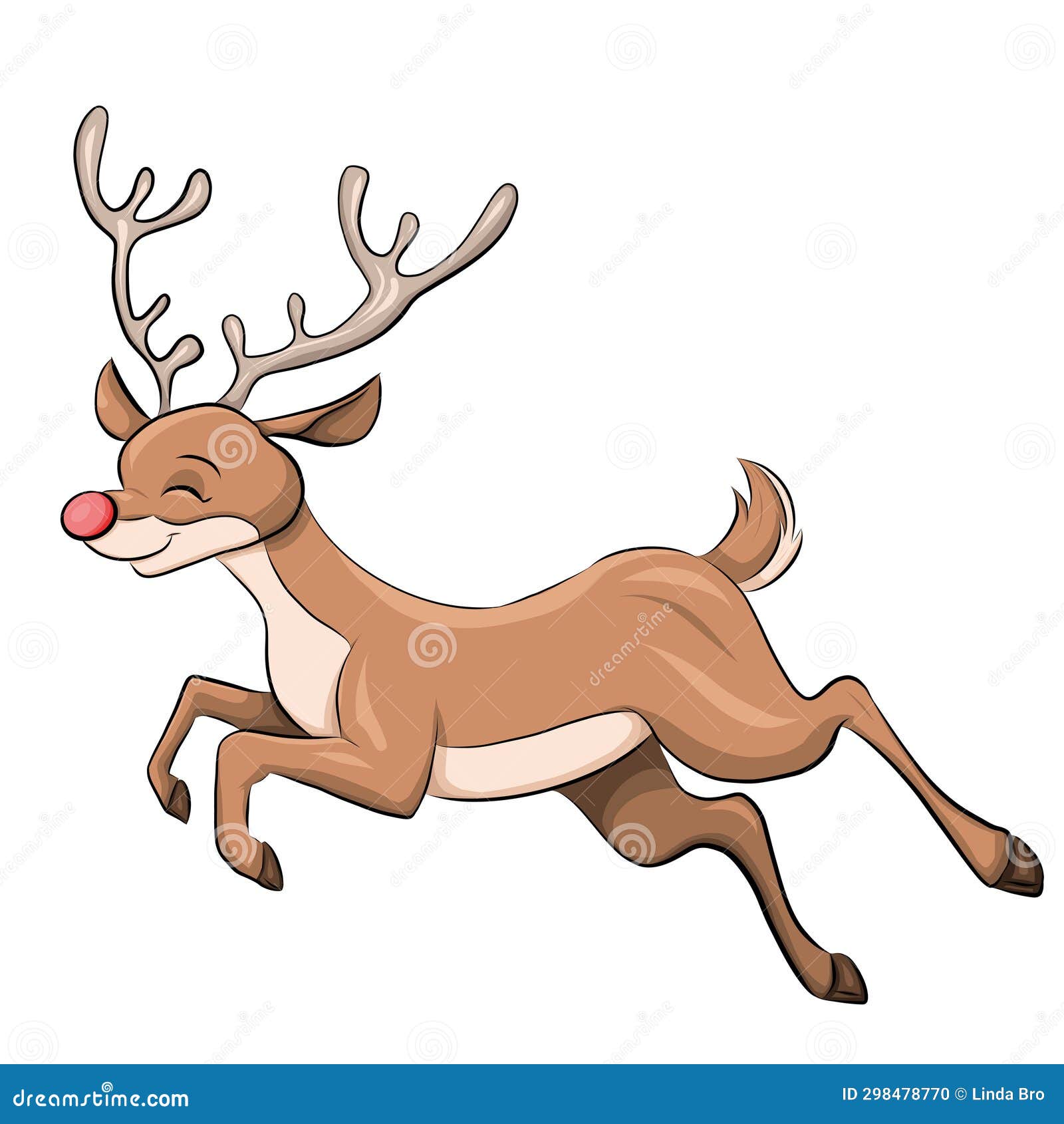 Illustration of a Cute Happy Roebuck Stock Vector - Illustration of ...