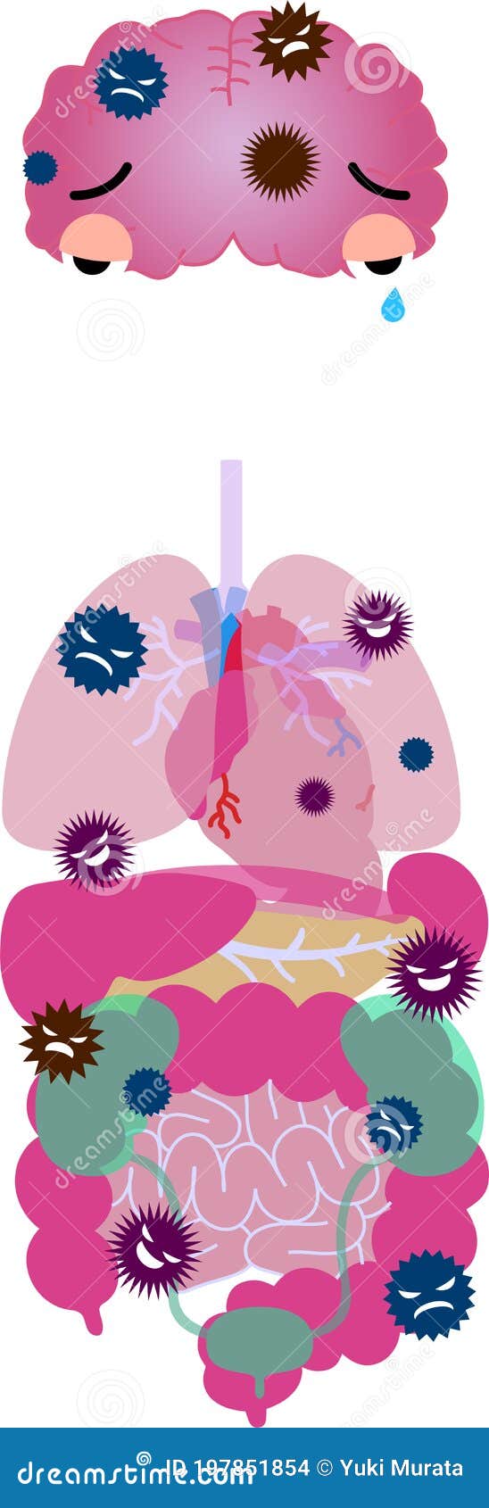 Illustration of Cute Human Organs Stock Vector - Illustration of small ...